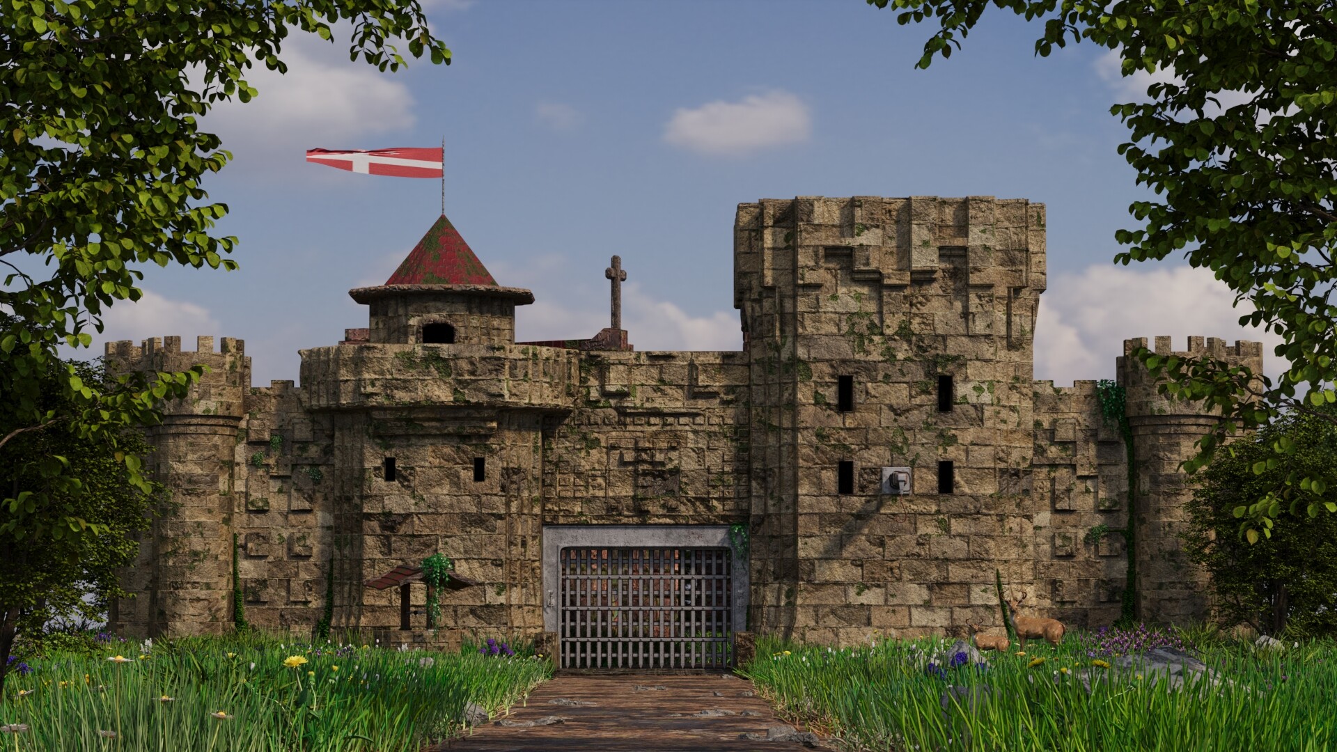 ArtStation - -"Tired Castle in Green" Day Time 🌕