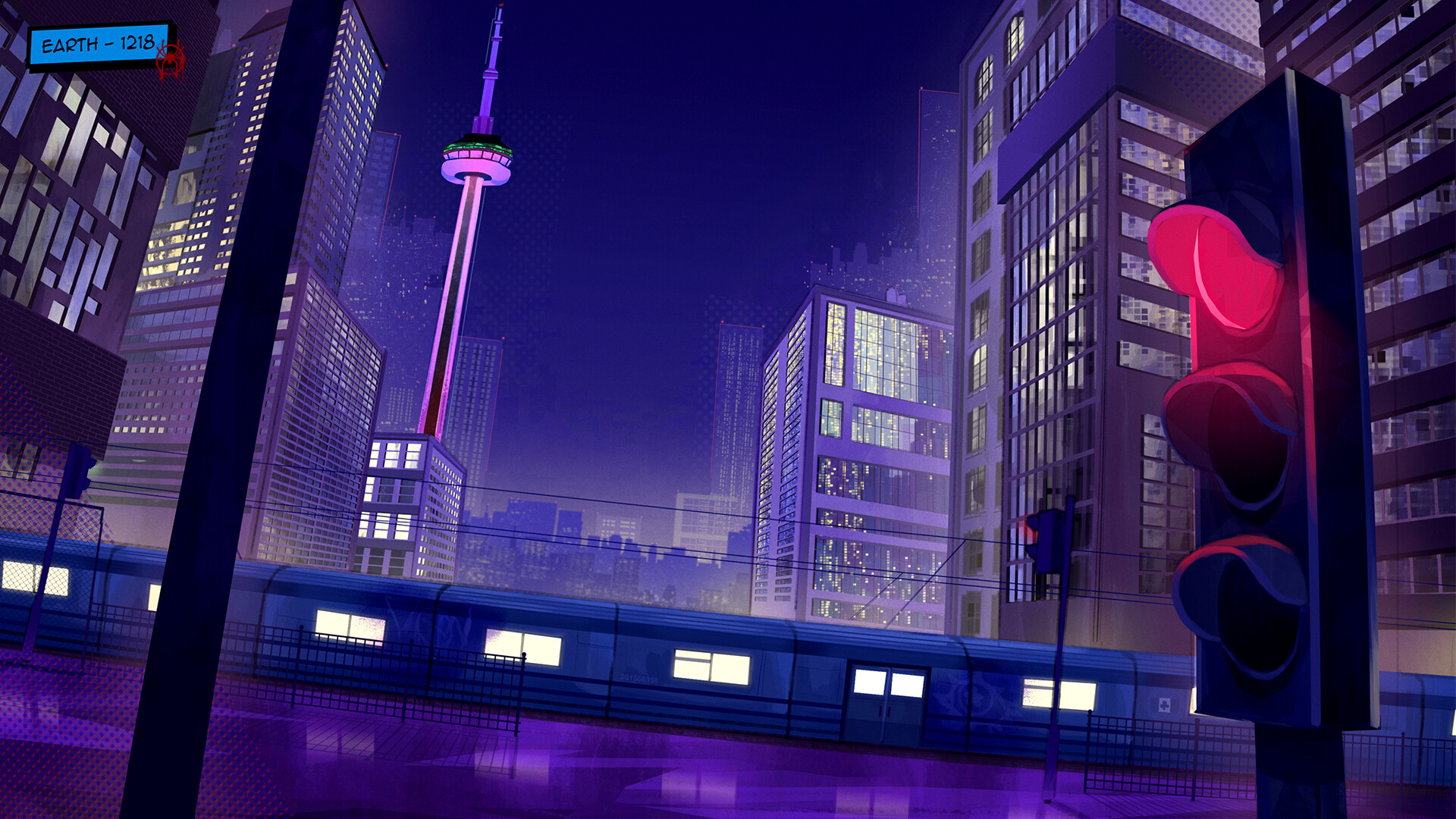 ArtStation - Background in the style of spiderman across the spiderverse