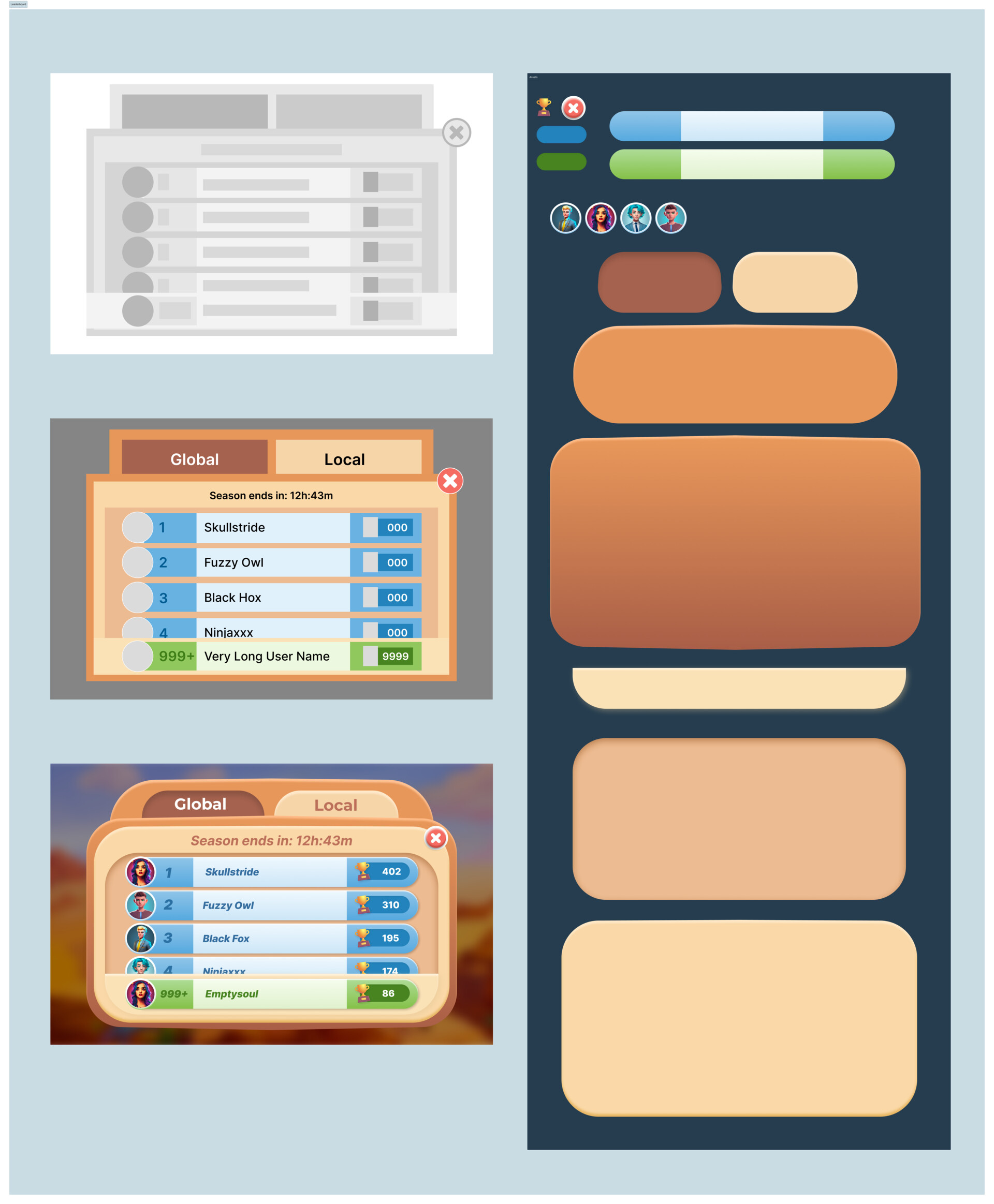 ArtStation - Leaderboard mobile game UI Design