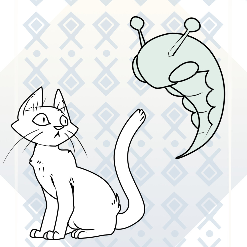 ArtStation - Cat and Bug Art Practice - Lineart