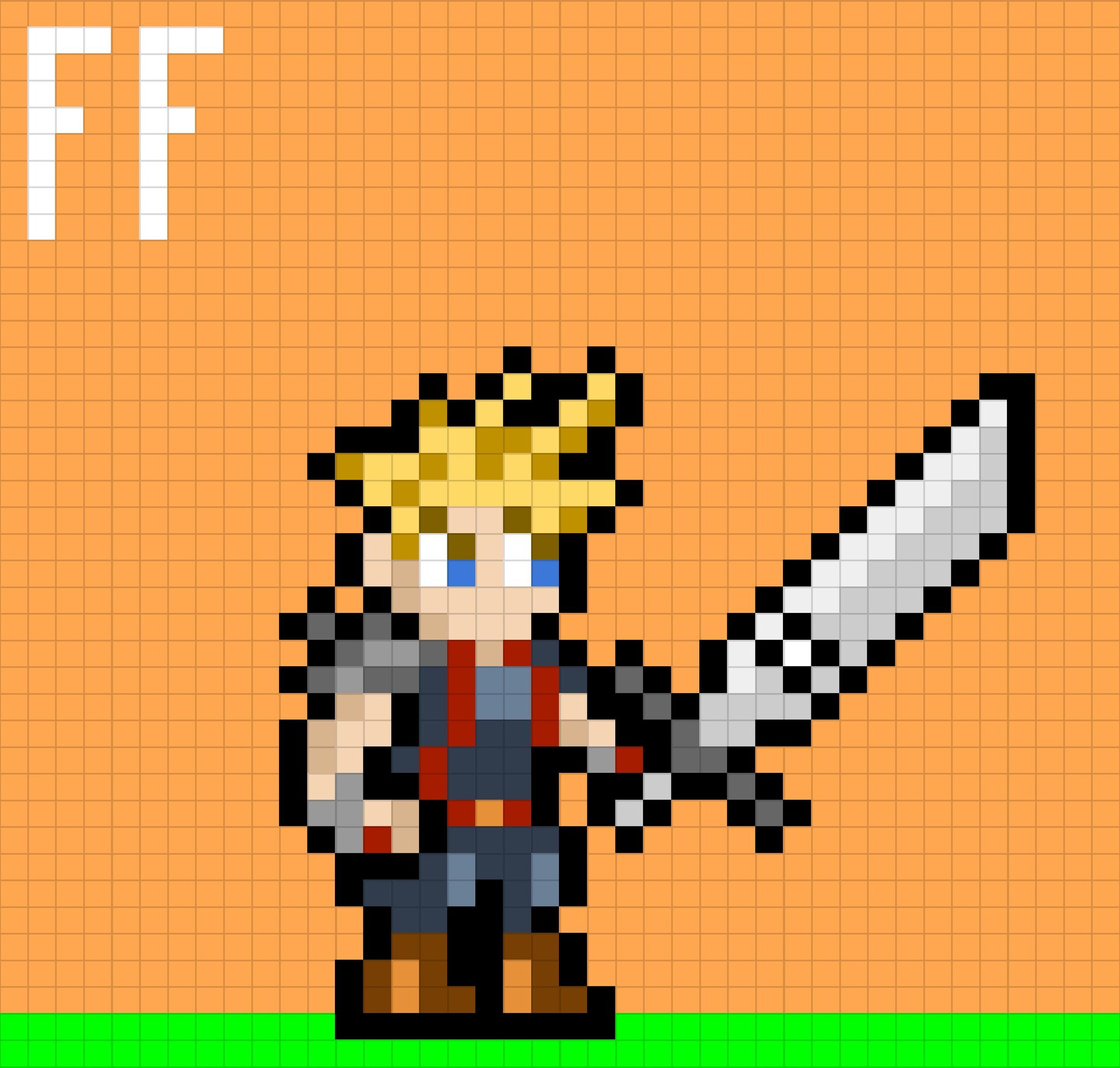 cloud strife pixel art