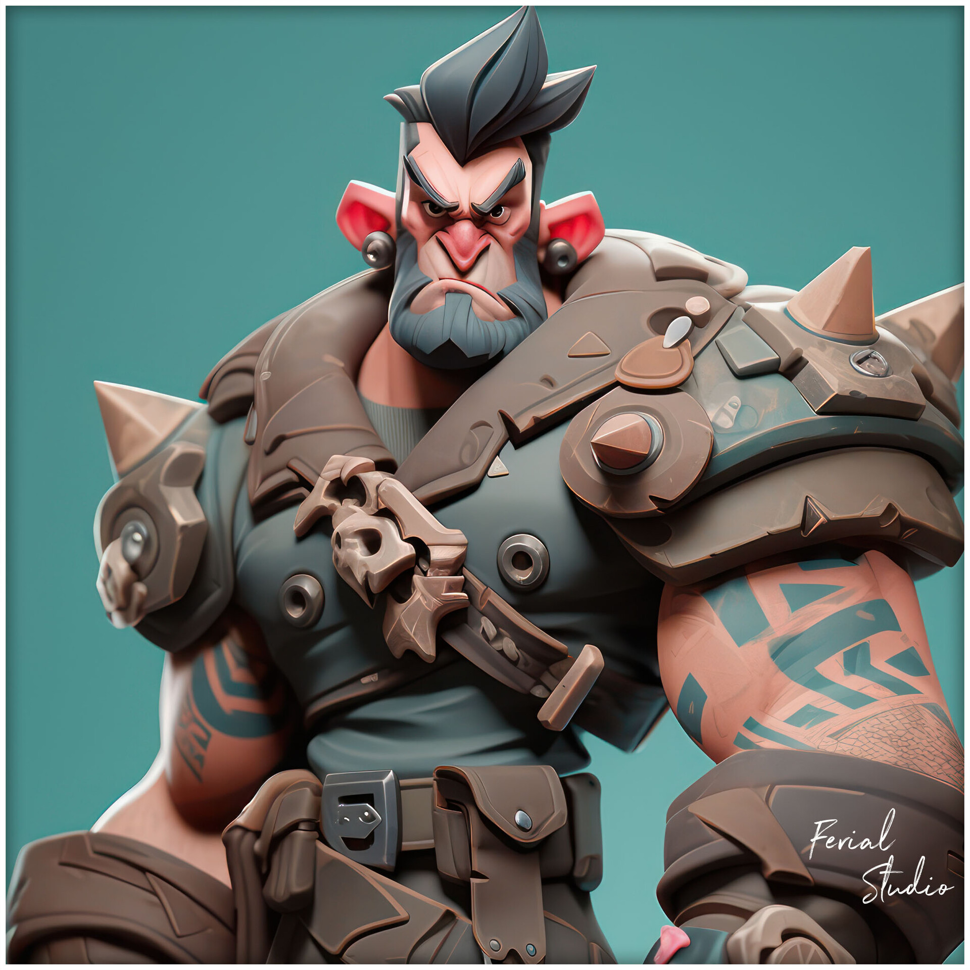 Ferial Studio - 🔹220 Cyberpunk Gladiator - Stylized Character Reference ...