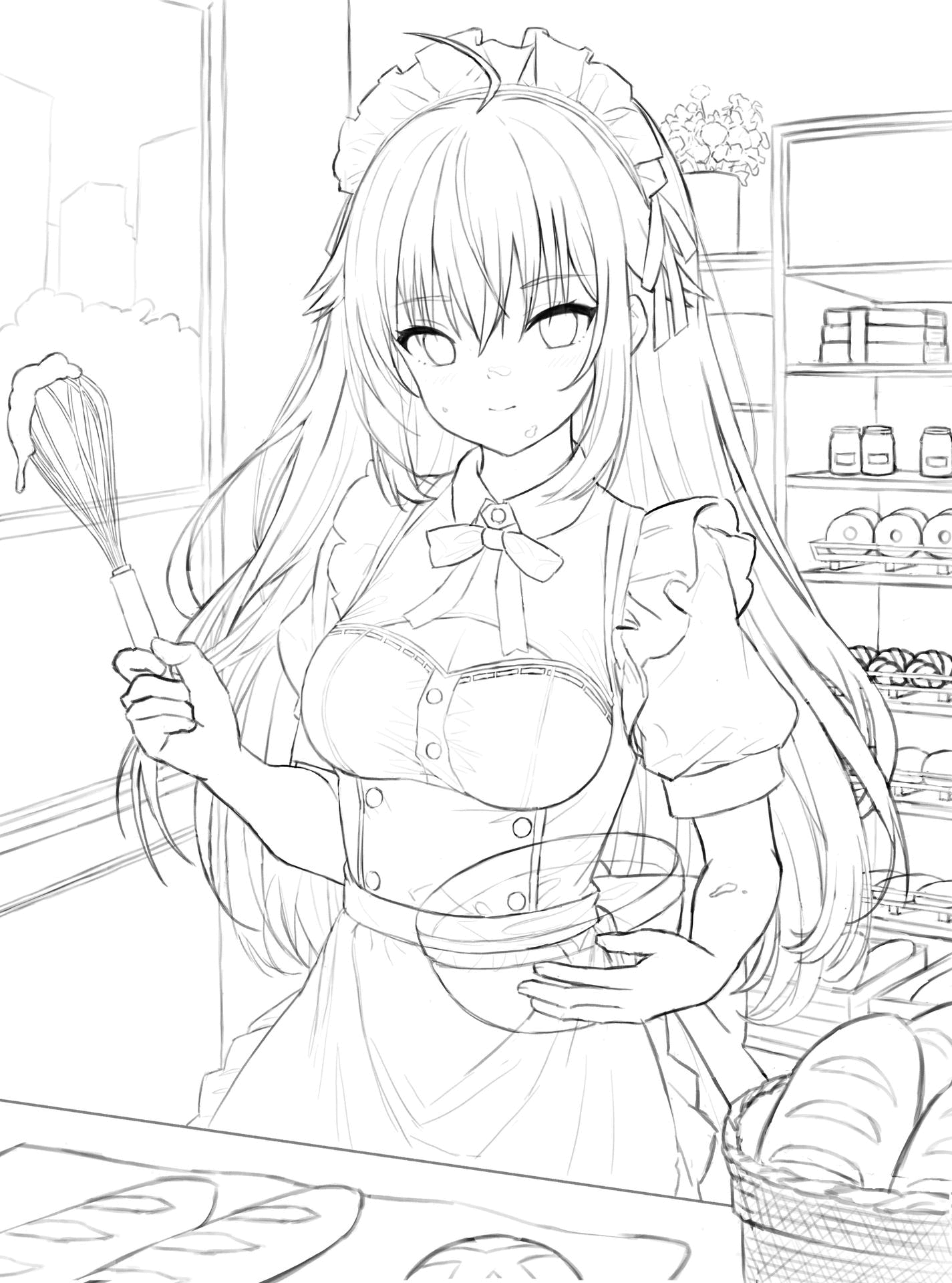 maid coloring pages