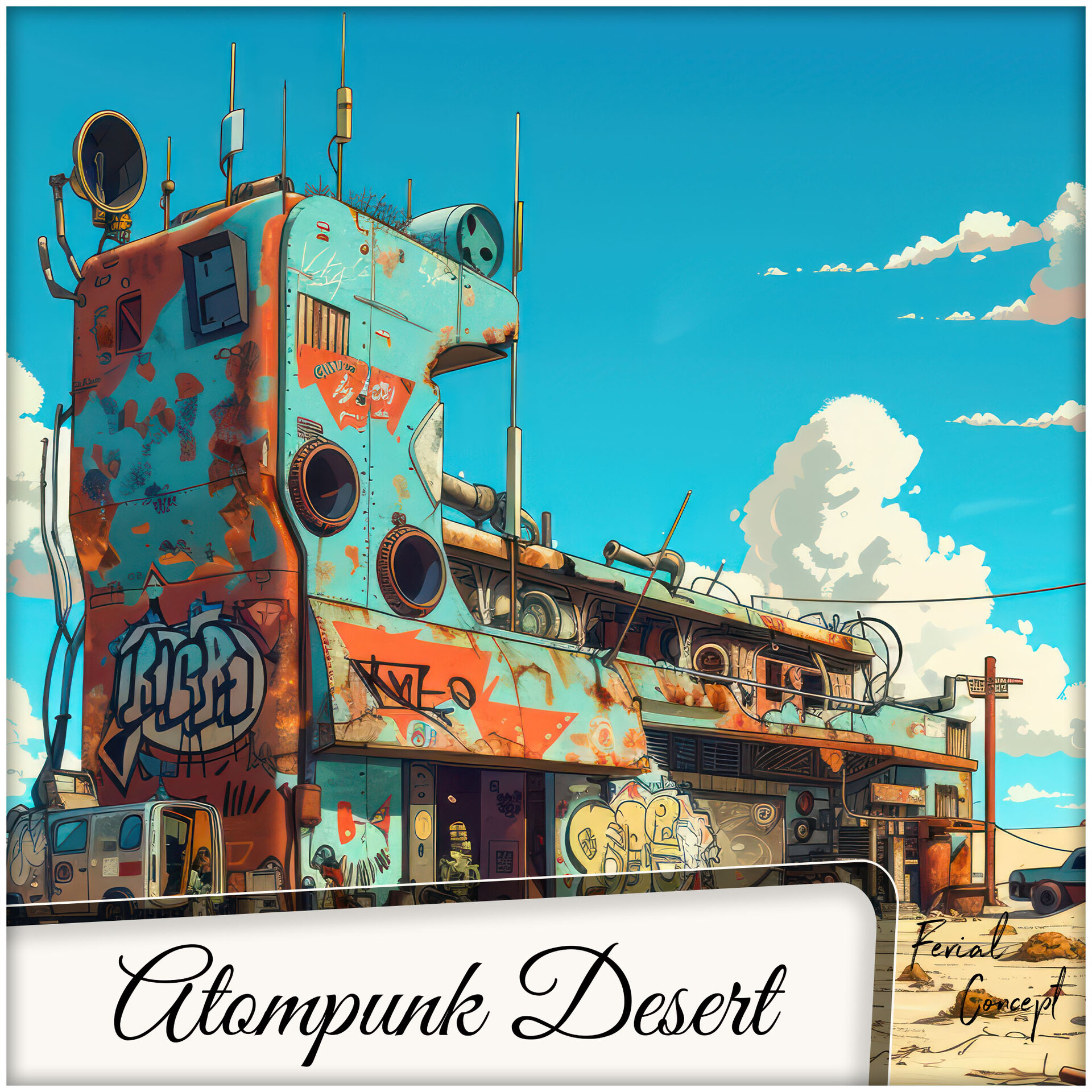 ArtStation - 🔹220 Atompunk Desert - Cartoon Concept Reference Image ...