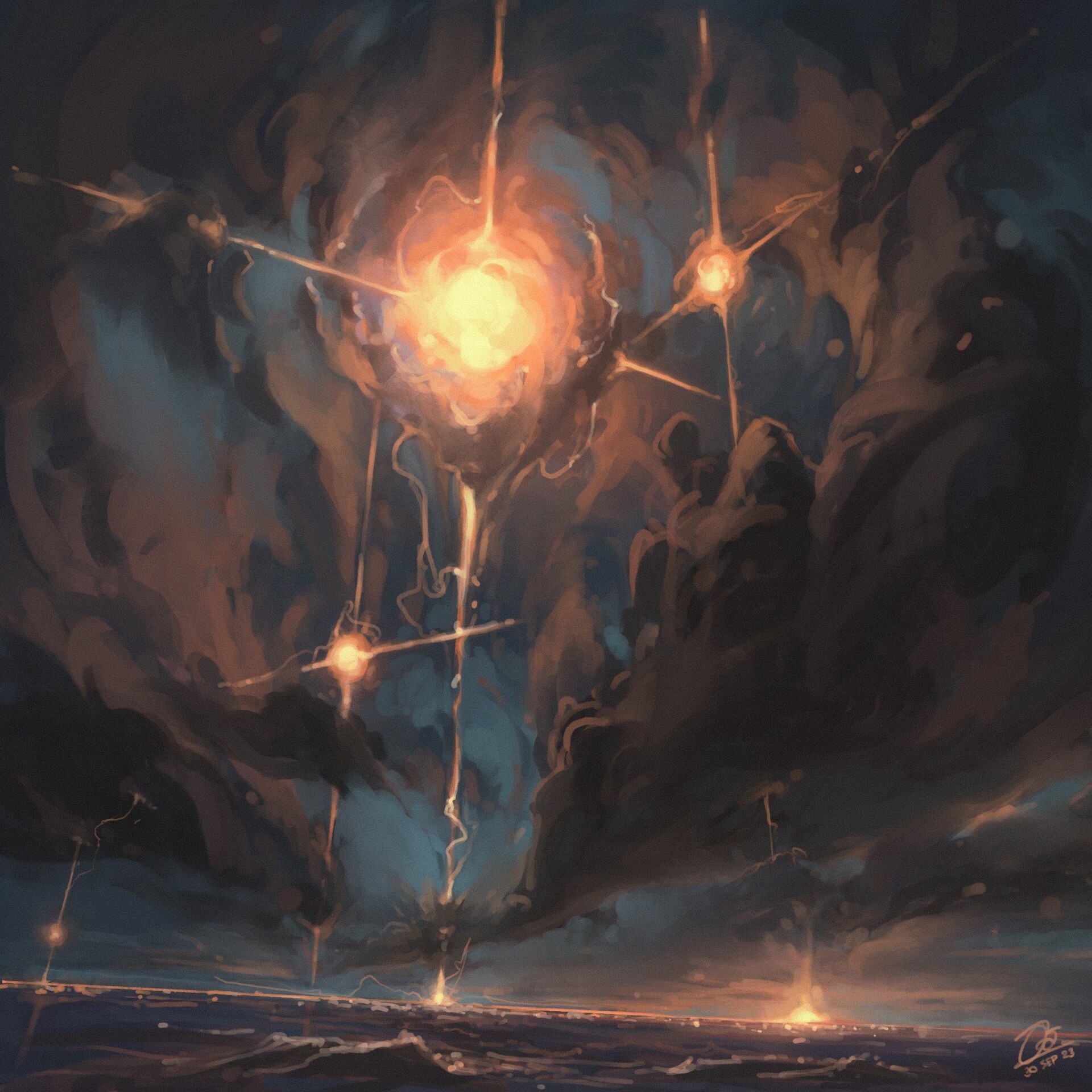 ArtStation - Random fantasy sketch : Explosion!