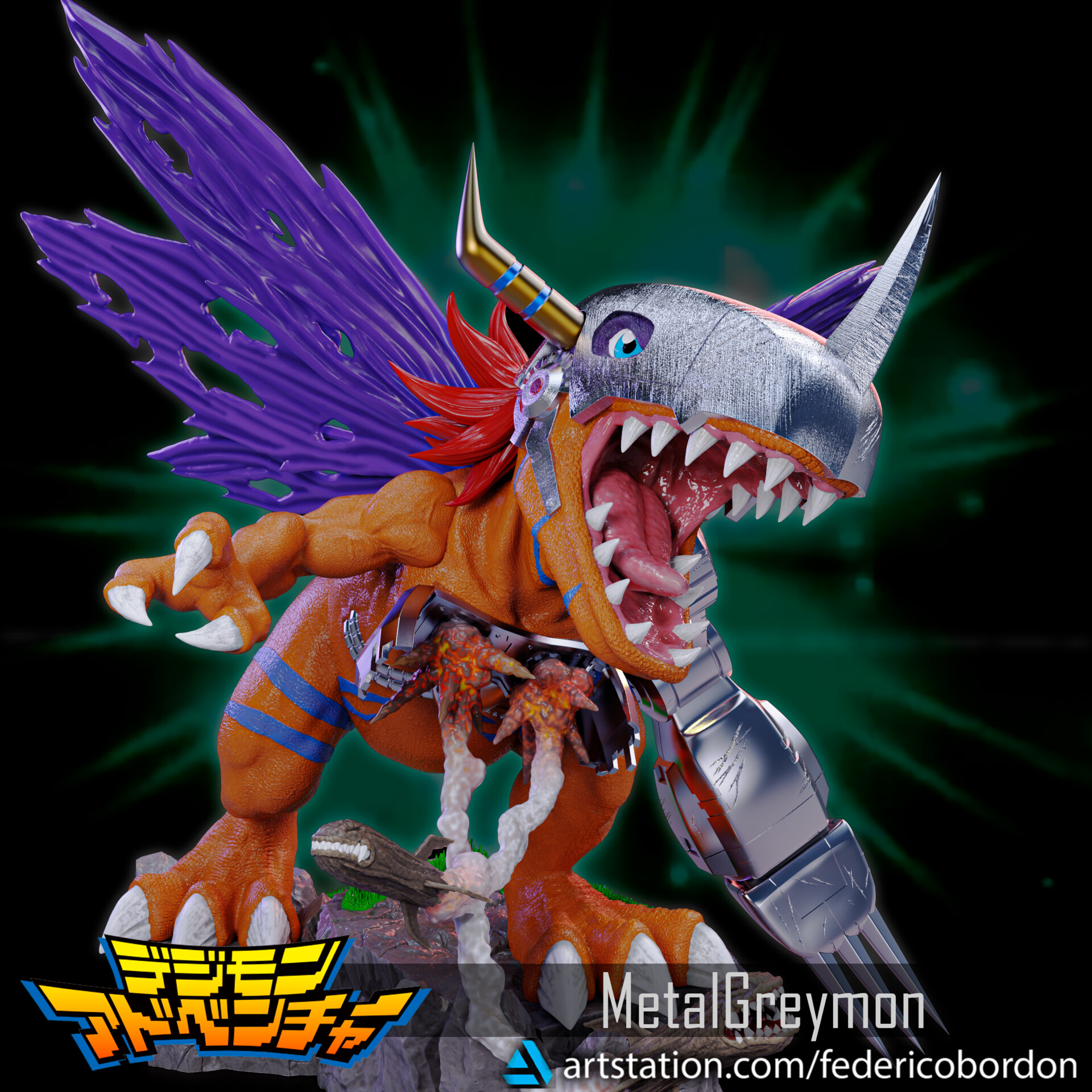 Federico Bordon - METALGREYMON fanart (digimon)