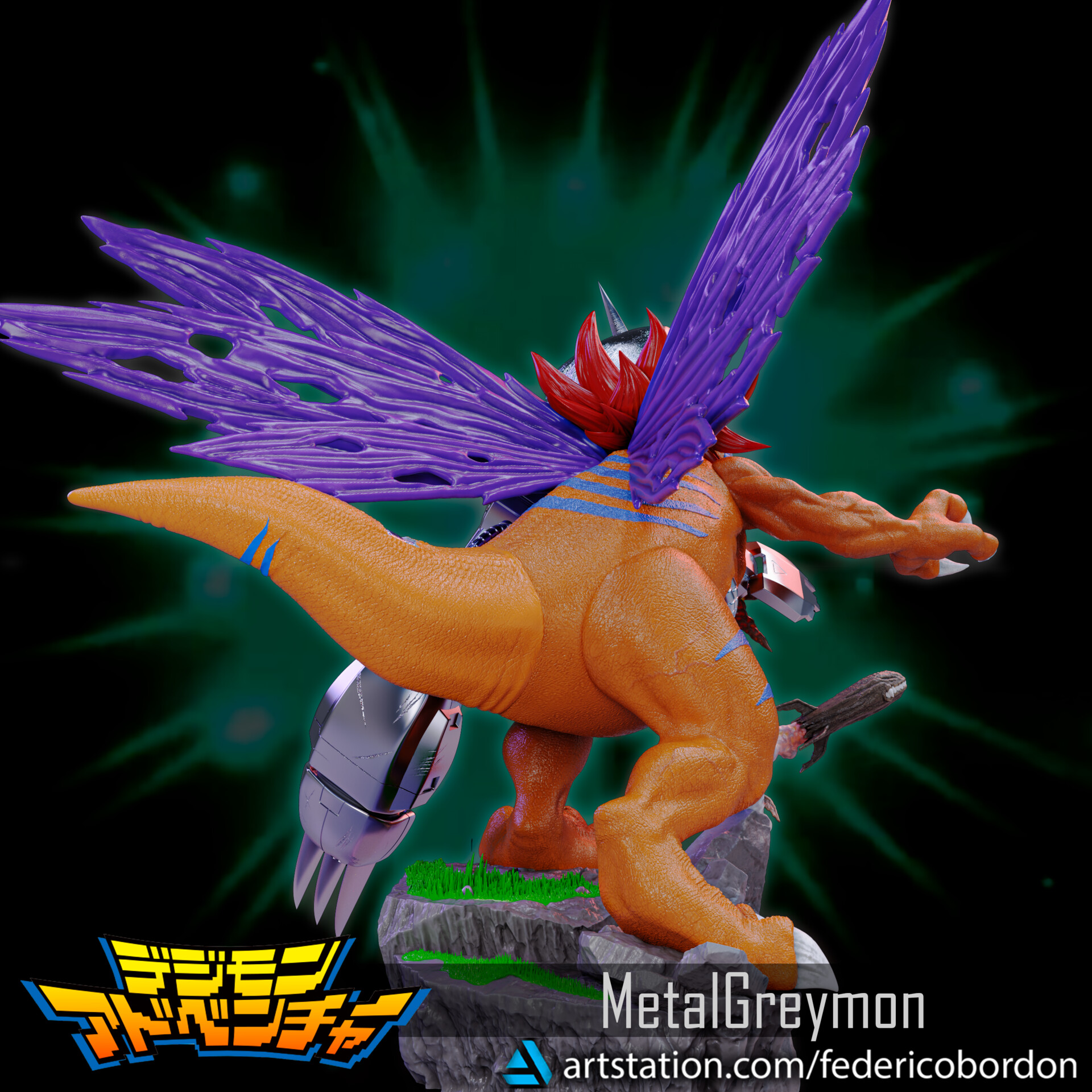 Federico Bordon - METALGREYMON fanart (digimon)