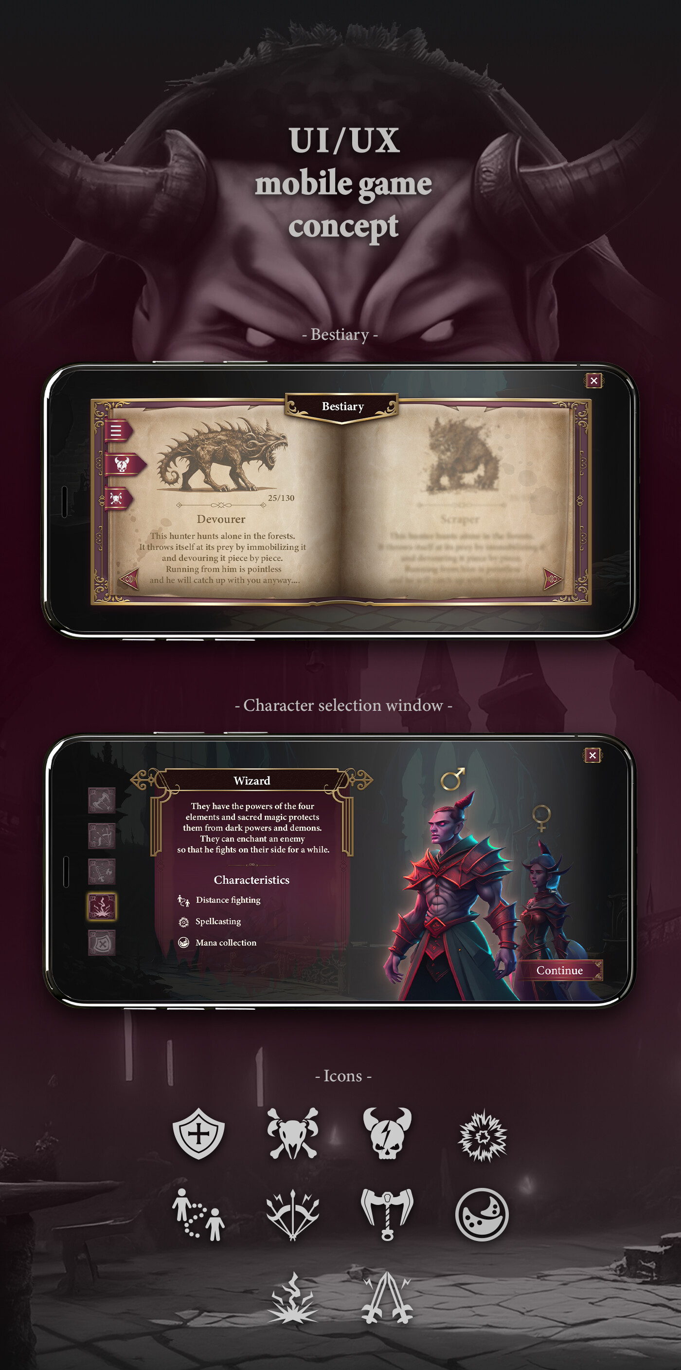 ArtStation - UI/UX mobile game concept - fantasy