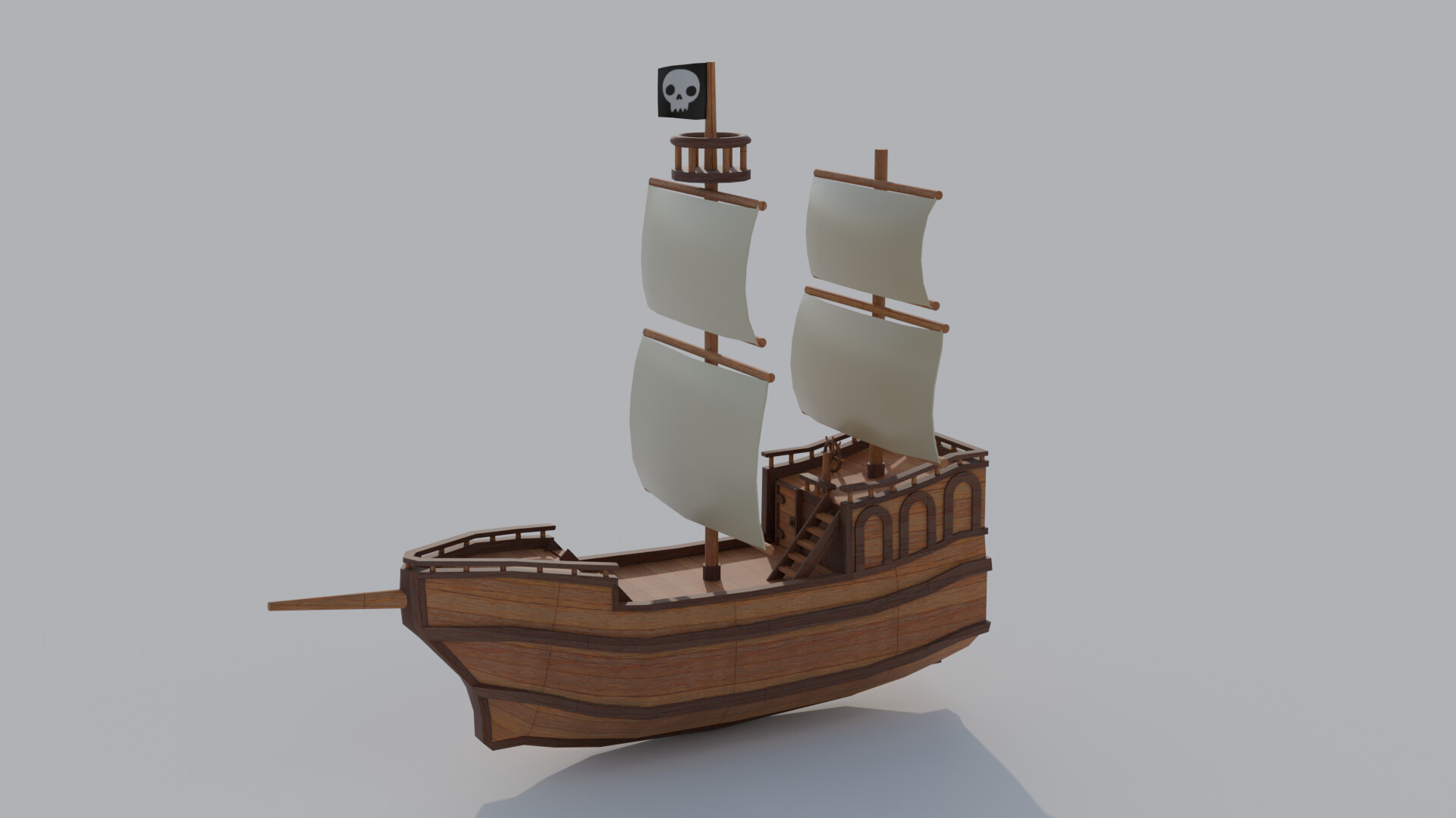 ArtStation - Stylized pirate boat
