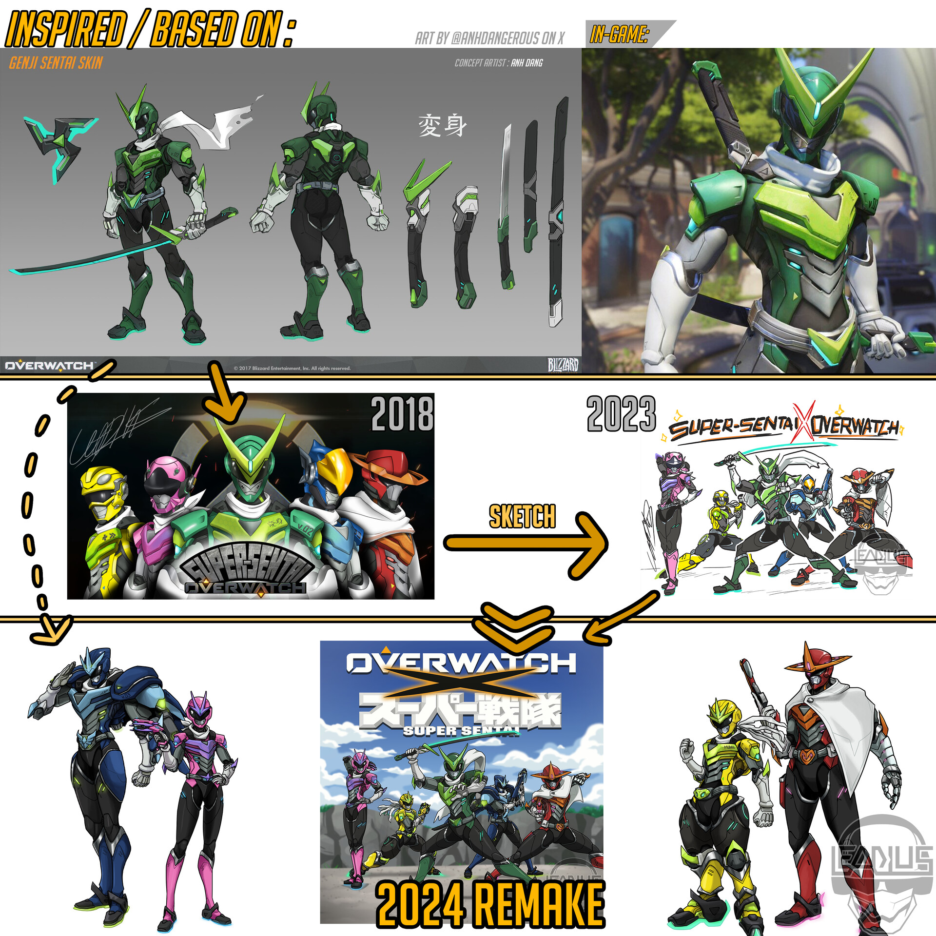 Leadius - Overwatch X Sentai Skins - Concept Art