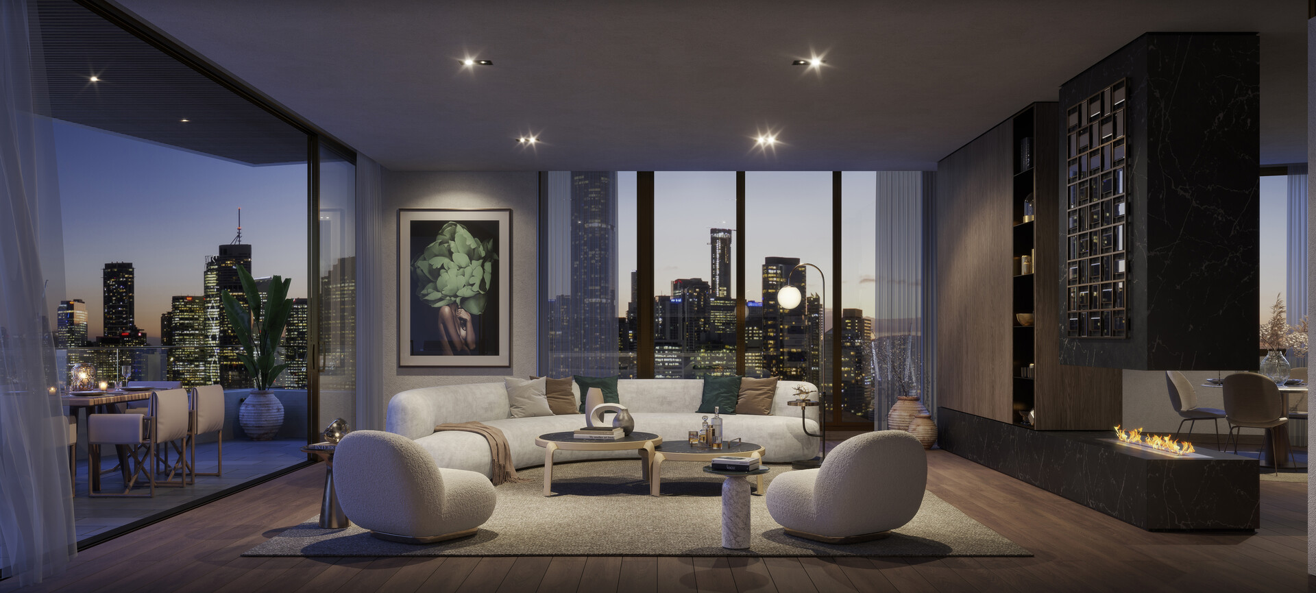 ArtStation - Modern flat interior 3D rendering