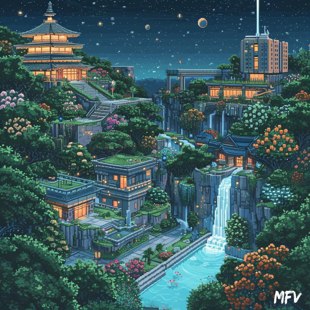 ArtStation - Pixel Paradise: Cyberpunk Oasis Edition Pt.2