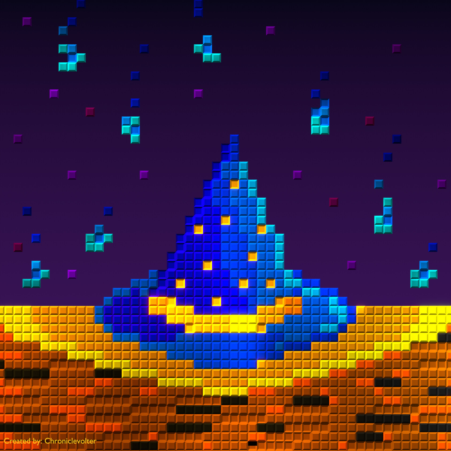 ArtStation - Wizard hat tile pixel art.