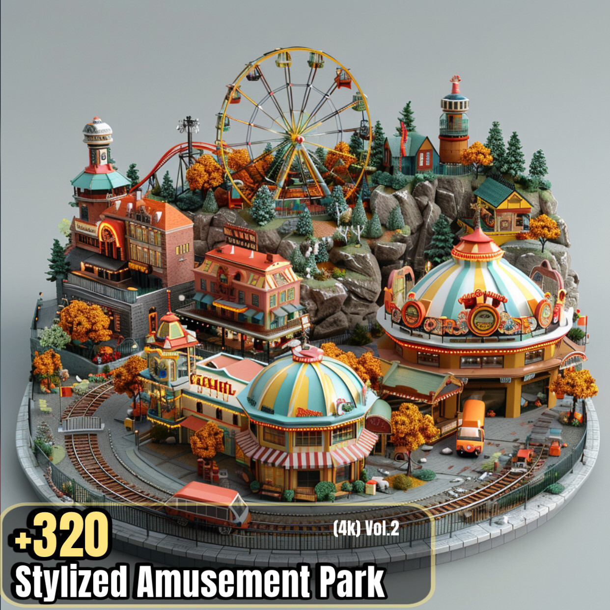 Artstation 320 Stylized Amusement Park Concept 4k