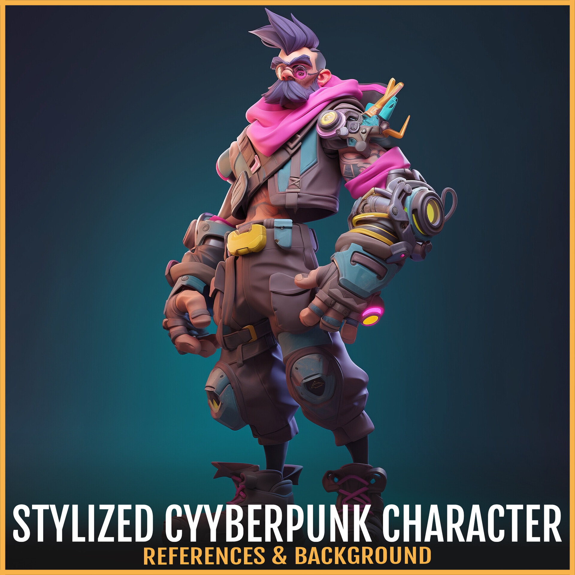 ArtStation - 202 Stylized Cyberpunk Character VOL112