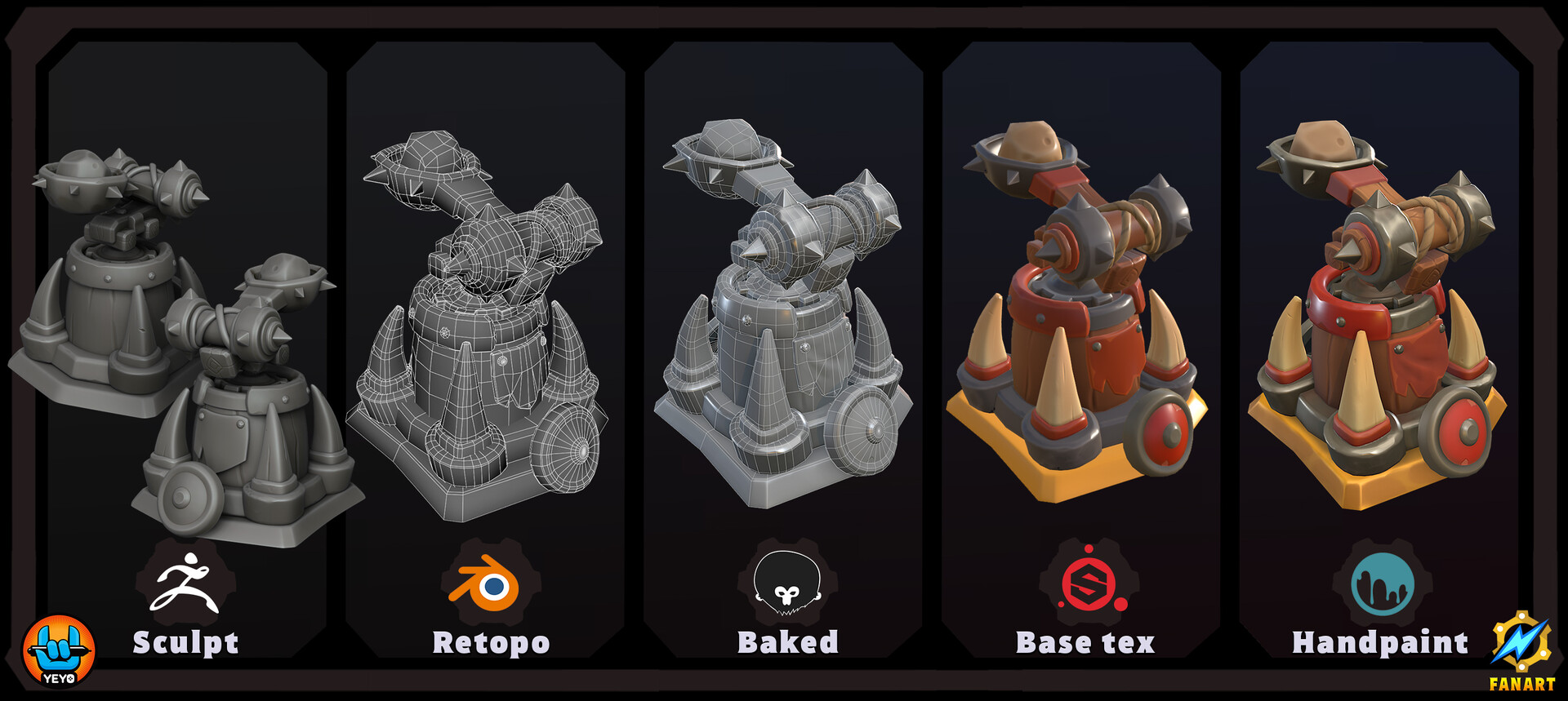 YEYO Studio - Warcraft Rumble Catapult Tower Fanart (3 of 3)