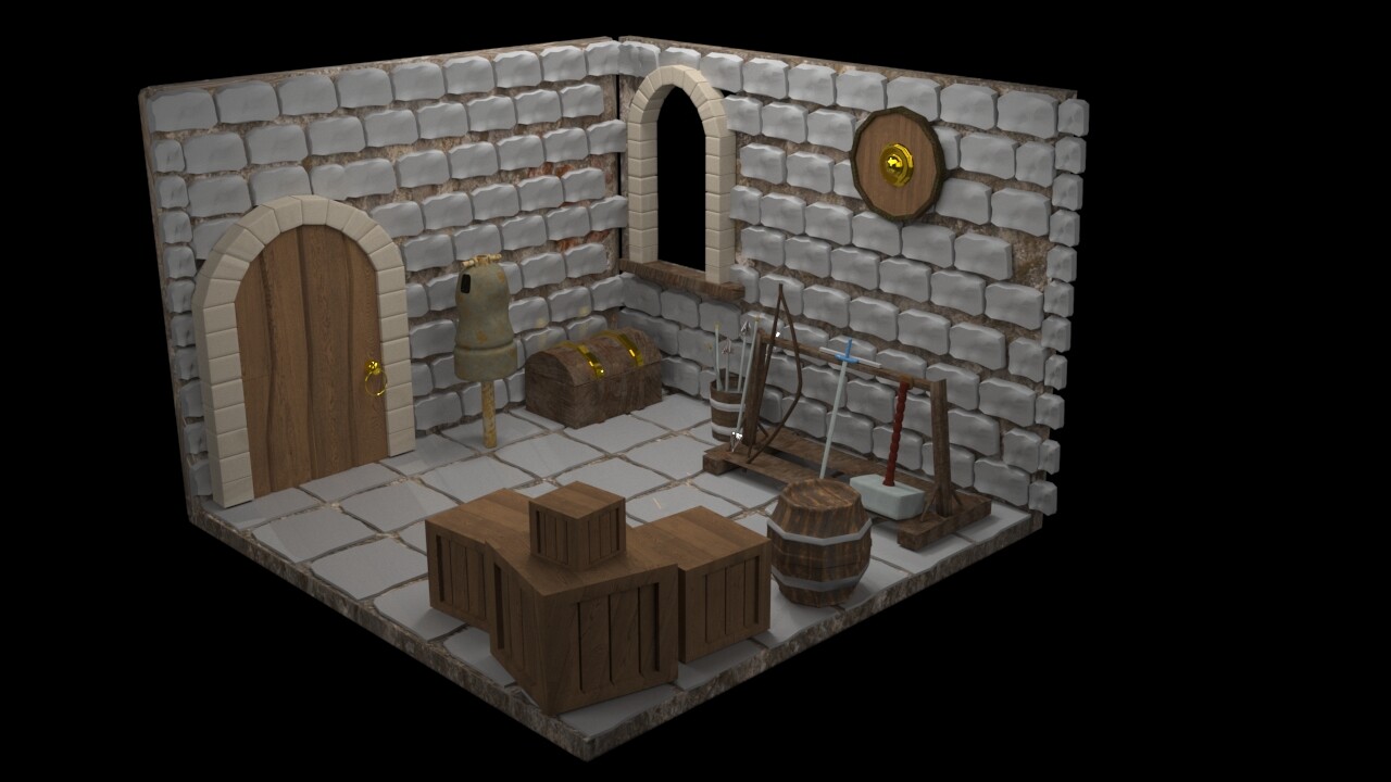ArtStation - Medieval Isometric Room