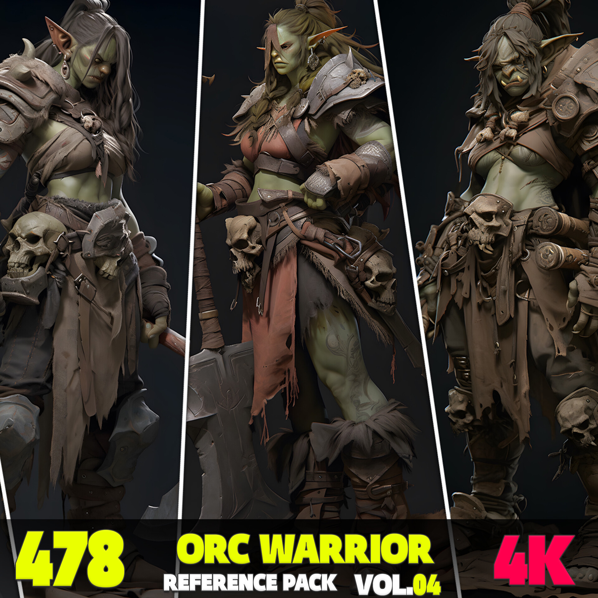 ArtStation - 478 4K Orc Warrior Reference Pack Vol.04