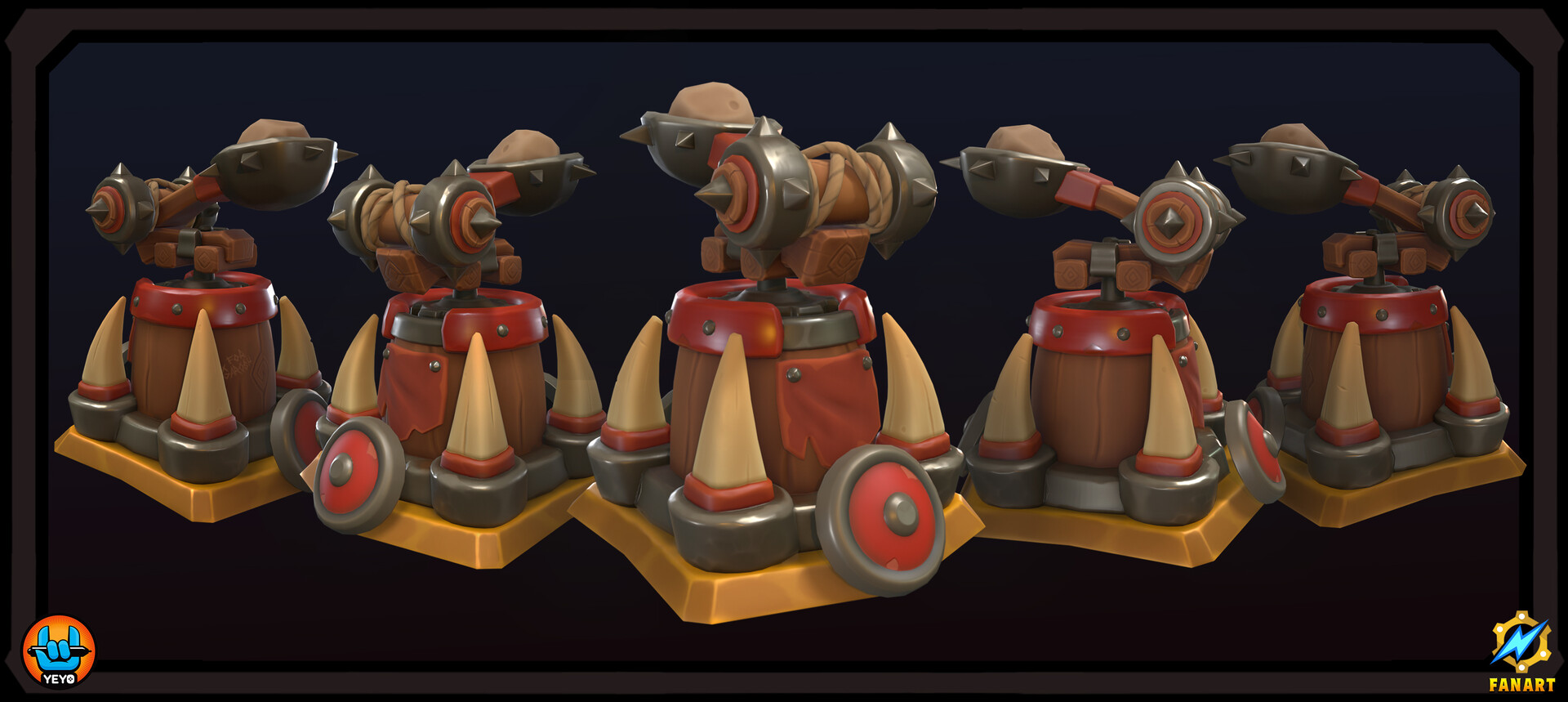 YEYO Studio - Warcraft Rumble Catapult Tower Fanart (3 of 3)