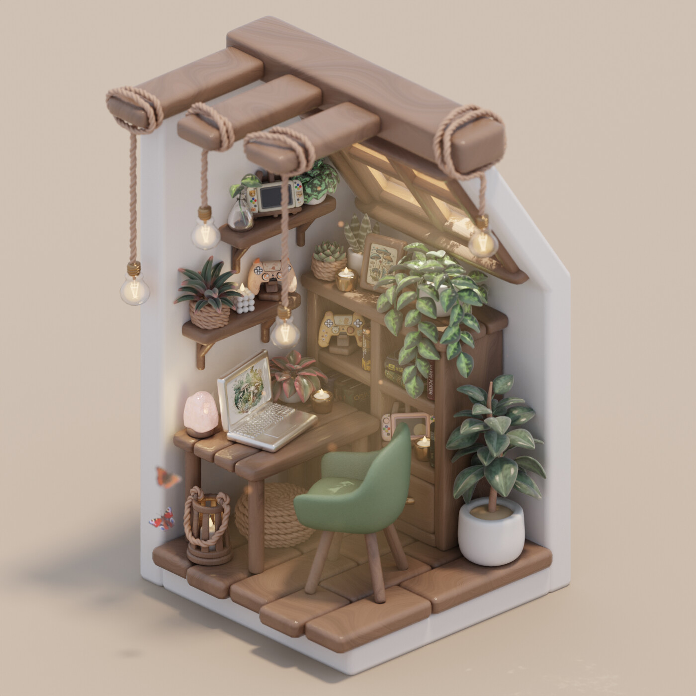 ArtStation - Forest Desk Setup