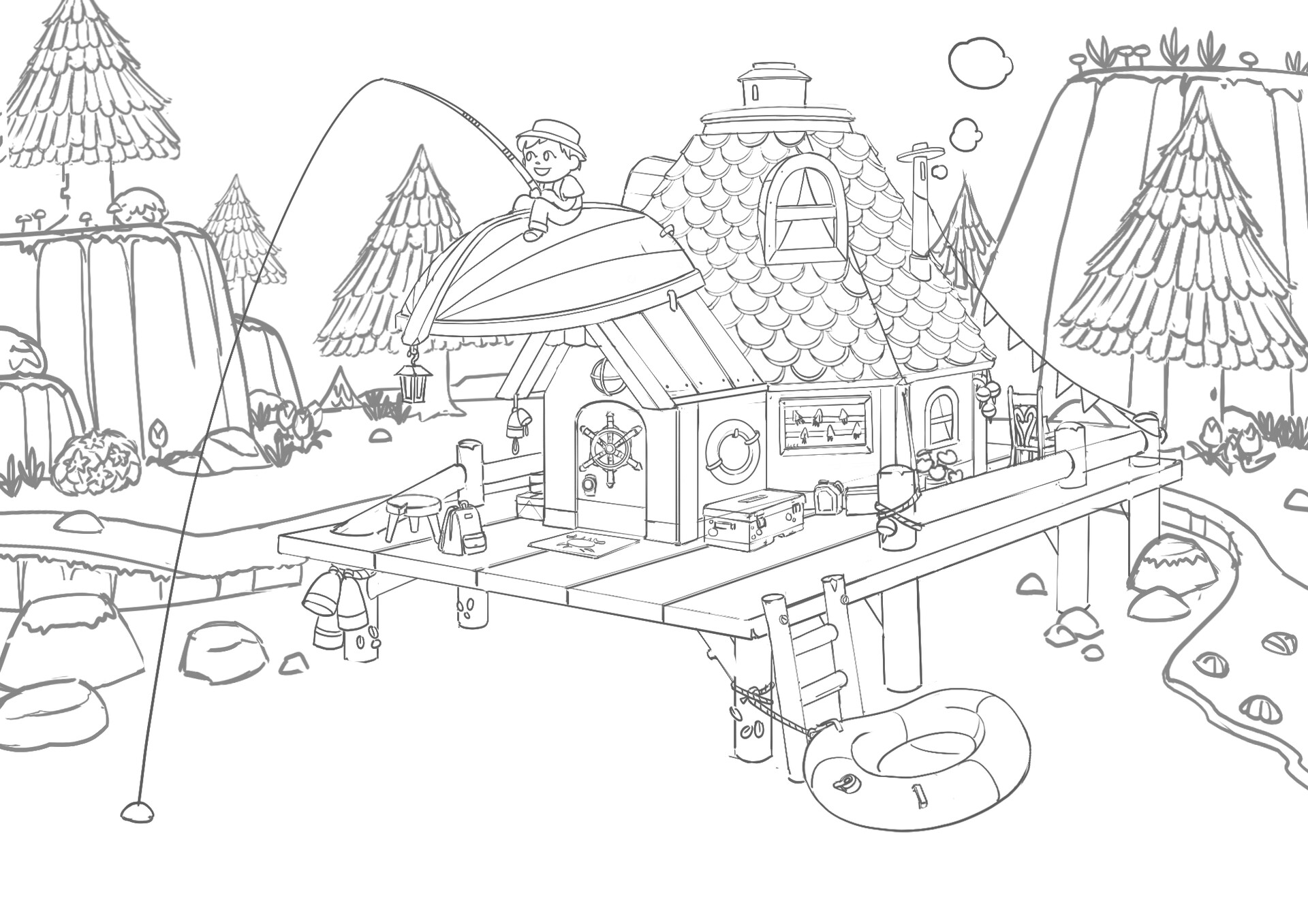 animal crossing colouring pictures
