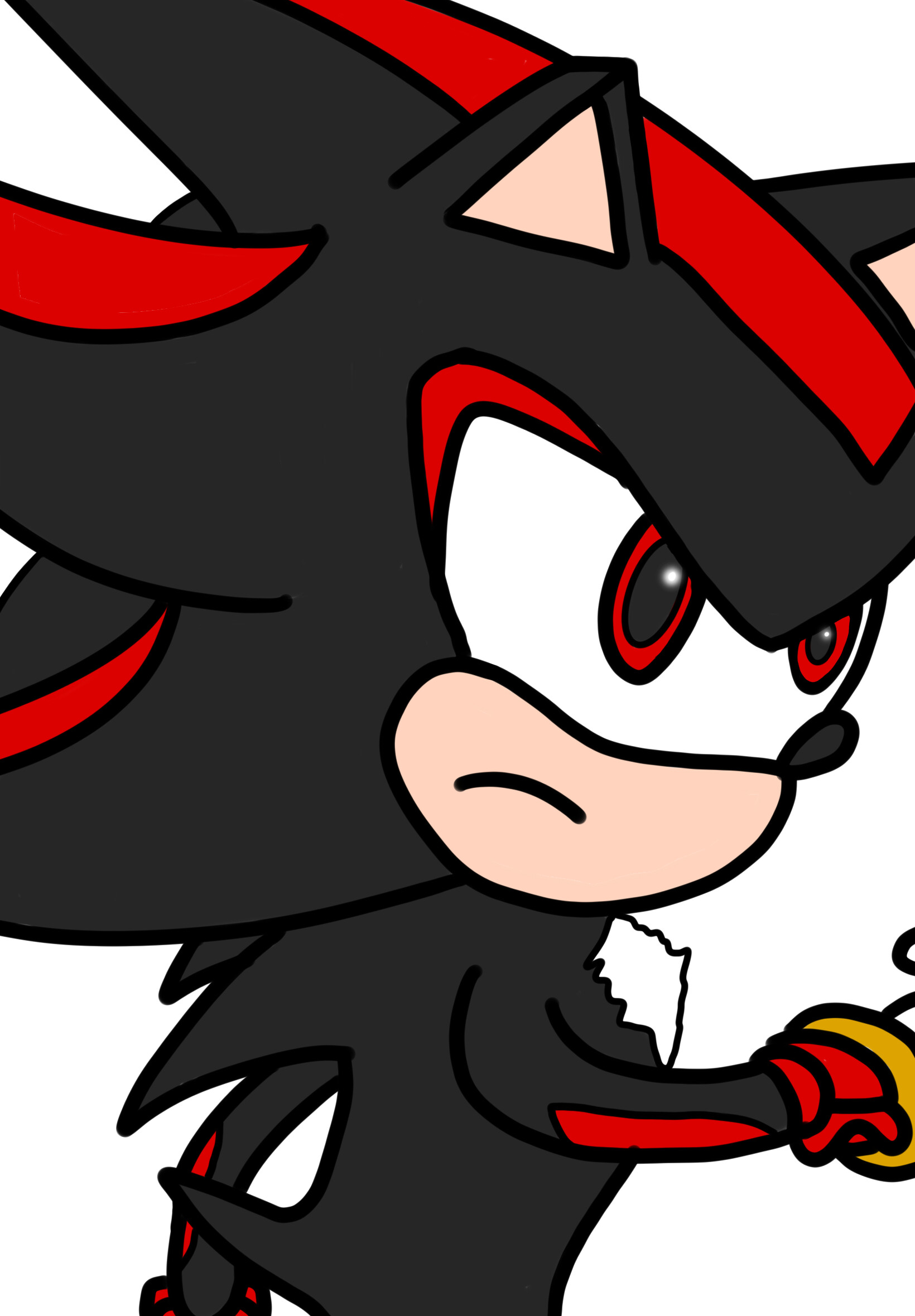 how to draw shadow the hedgehog face