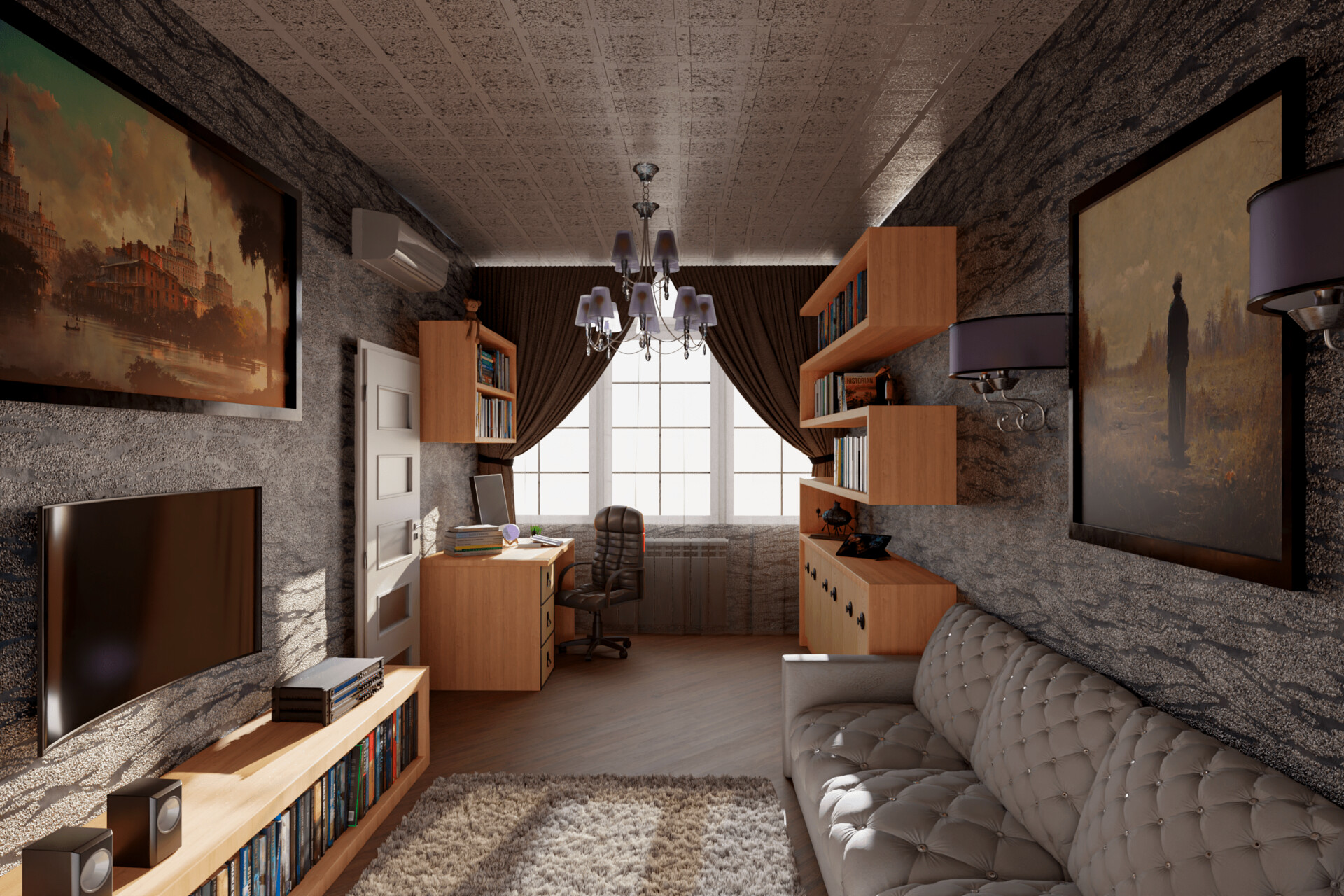 ArtStation - visualization of a day bedroom