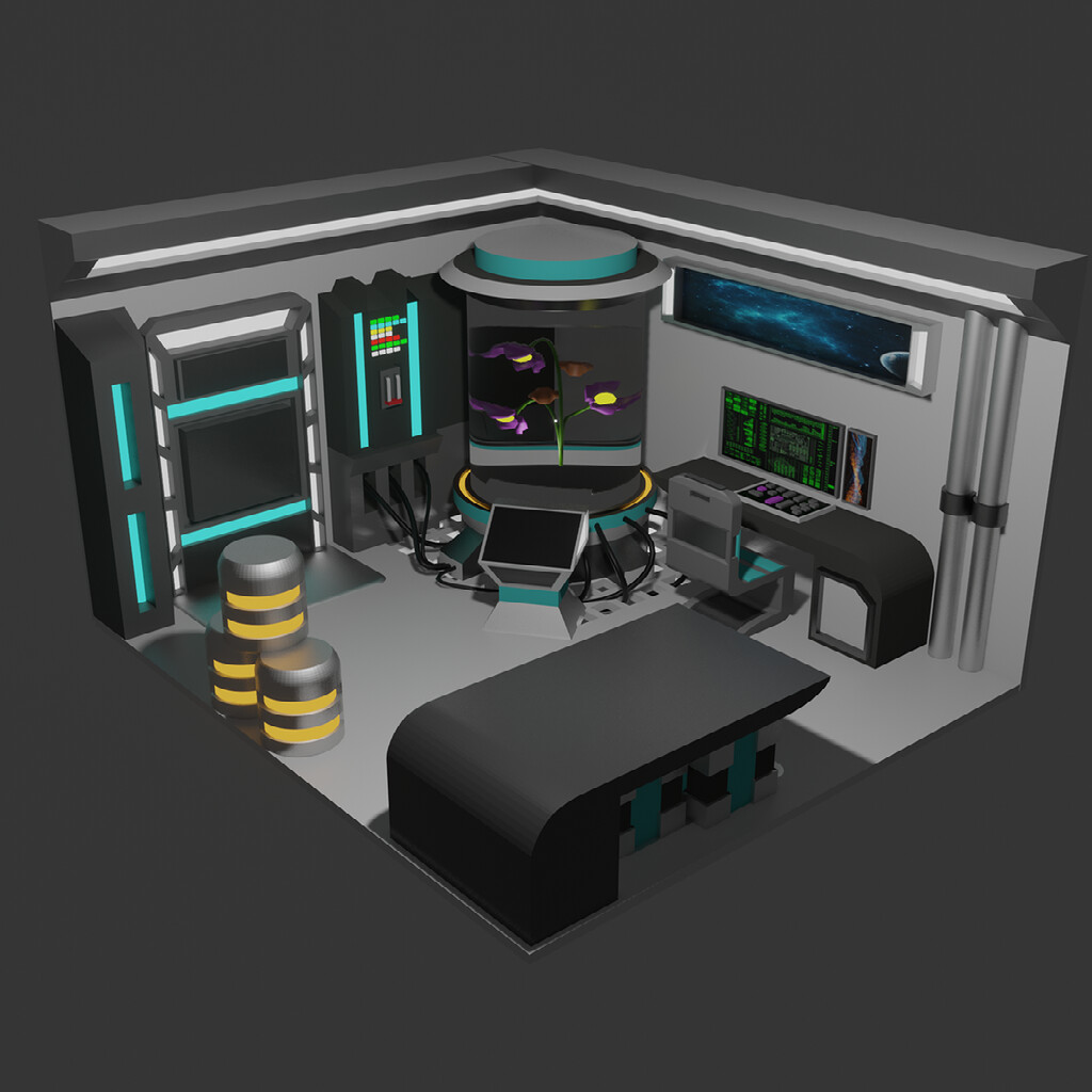 ArtStation - Low Poly Space Room