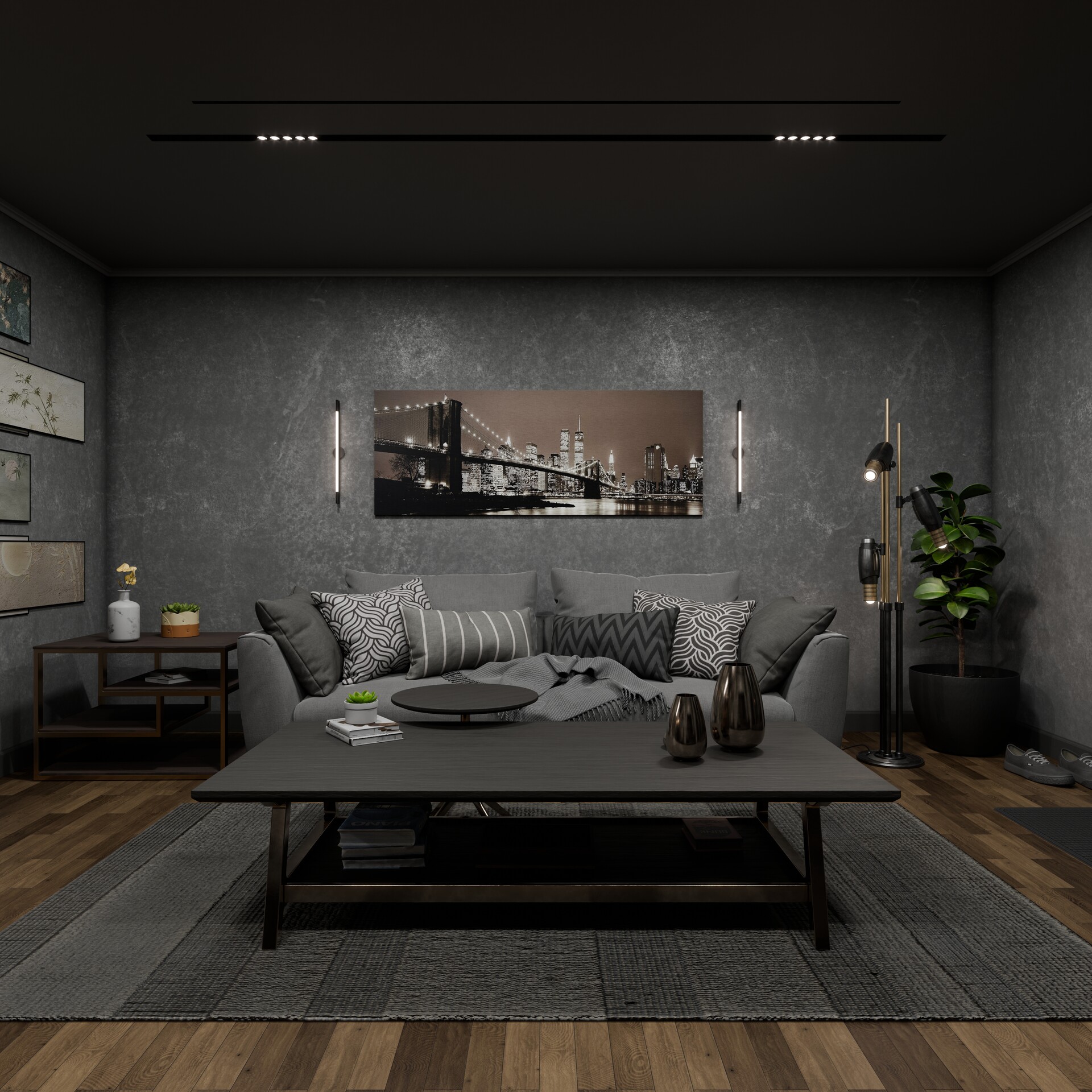 Monolith - GRAPHITE - Modern Interior Living Room
