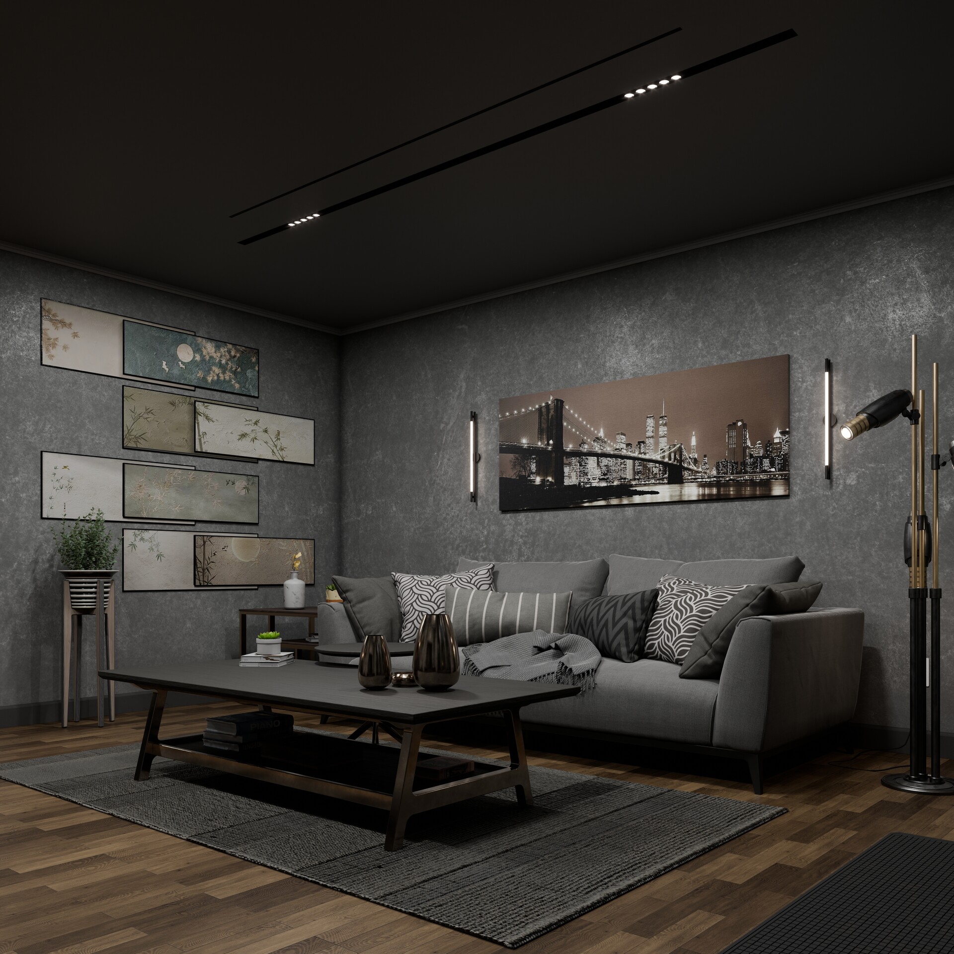 Monolith - GRAPHITE - Modern Interior Living Room