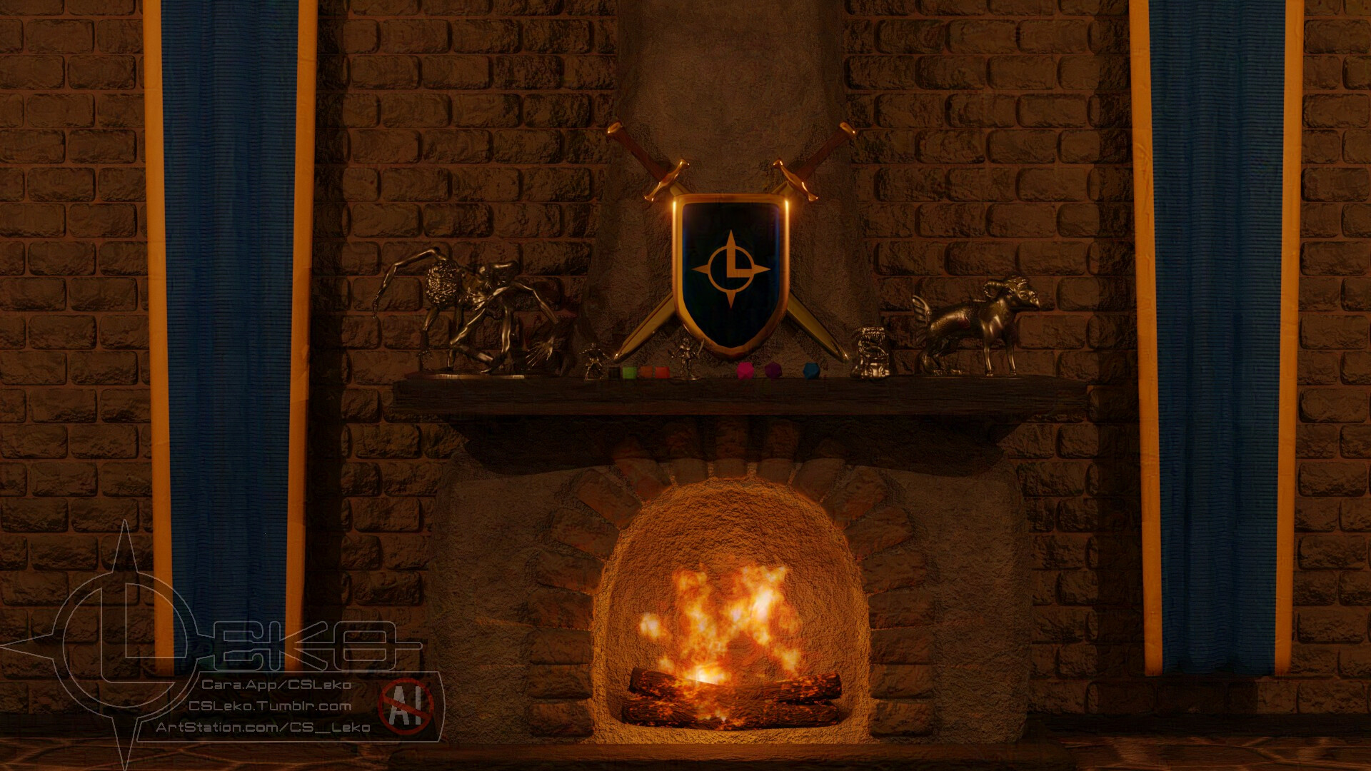 ArtStation - DND Fireplace Background