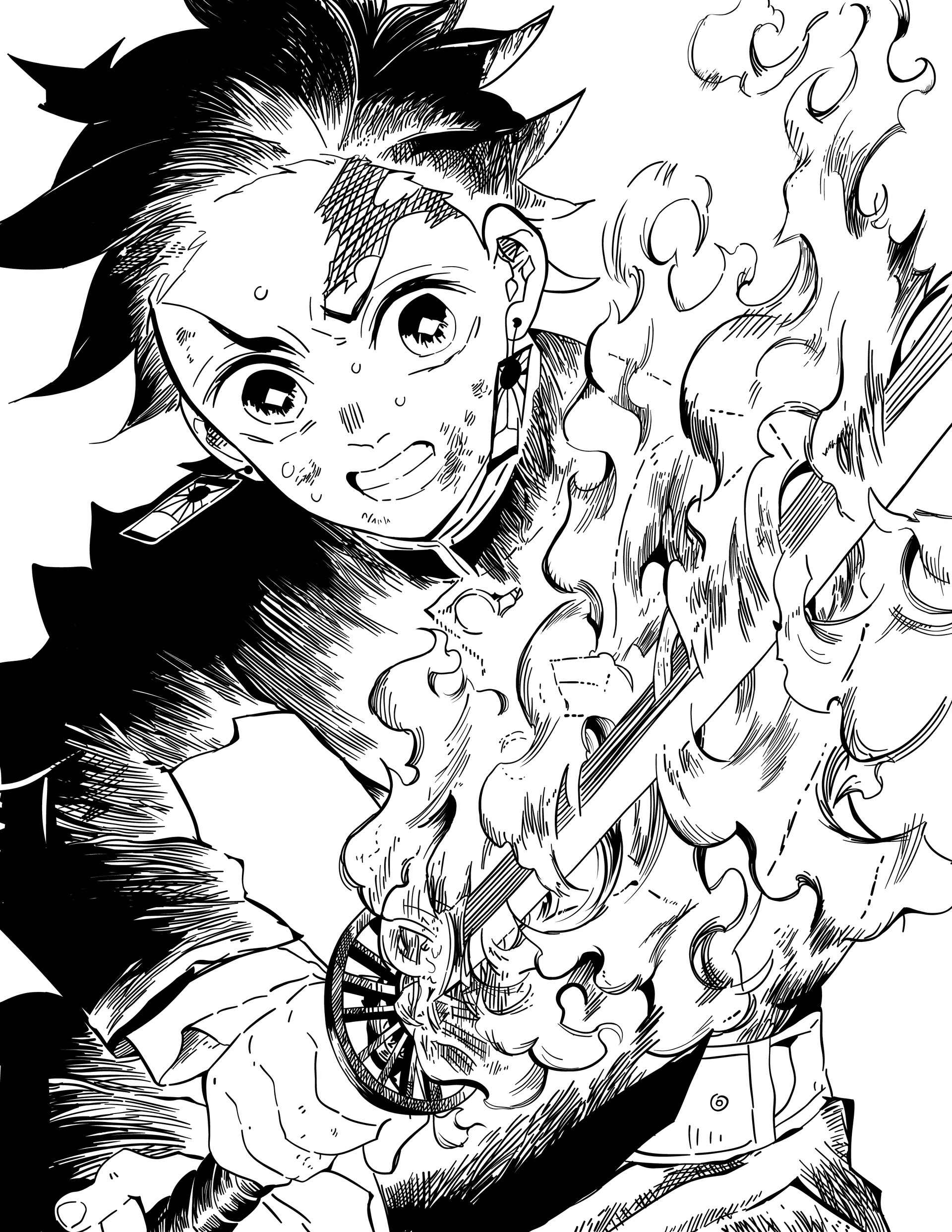 ArtStation - Tanjiro Kamado Ink Exercise