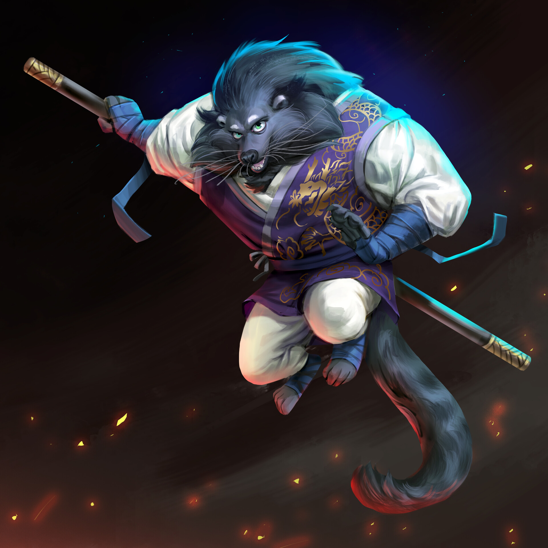 ArtStation - Character Design Challenge - Binturong Wuxia Hero
