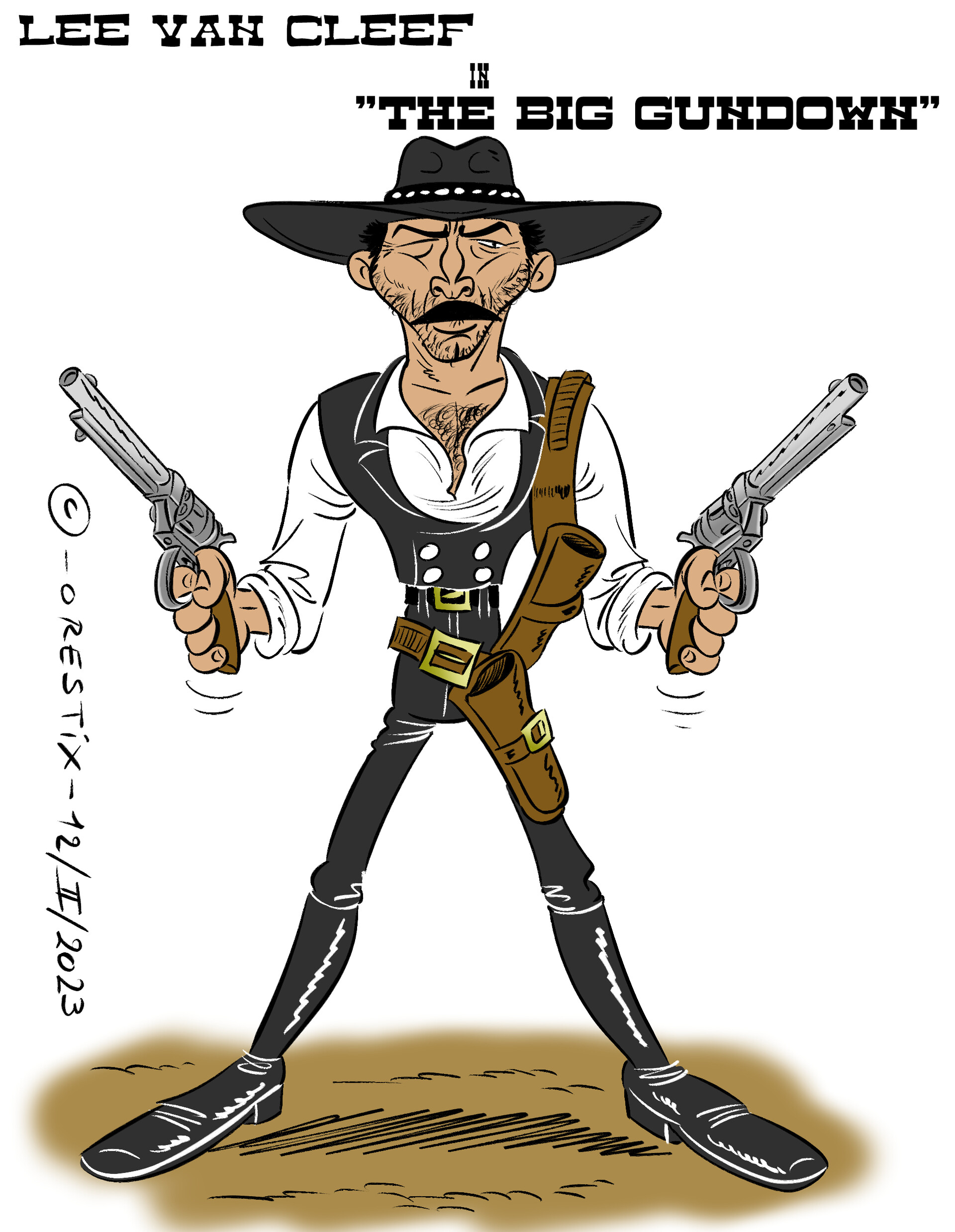 ArtStation - Lee Van Cleef cartoon
