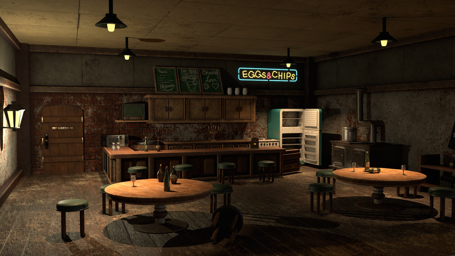 ArtStation - Seventh Heaven Bar - 3D Enviroment