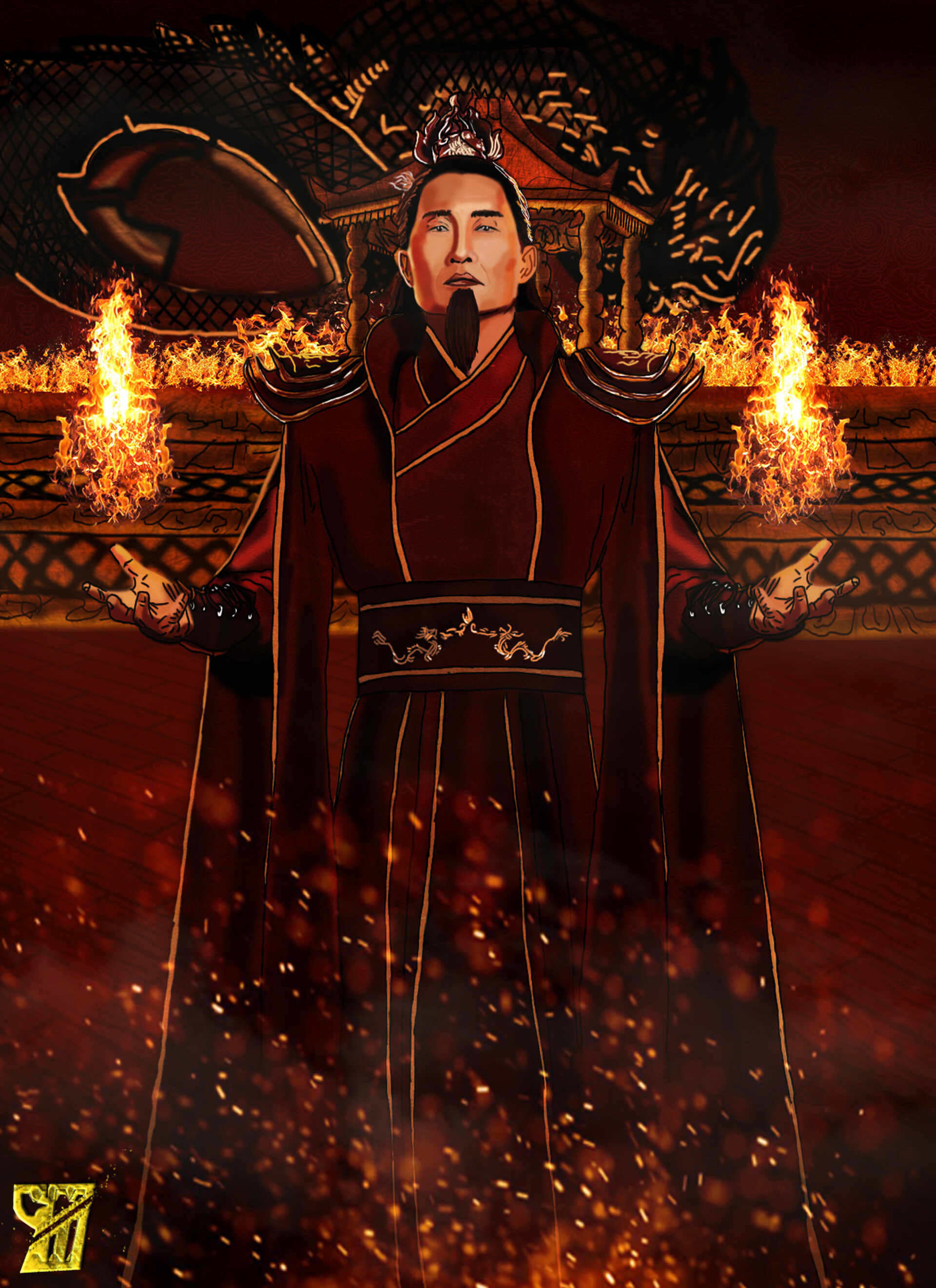how to draw fire lord ozai