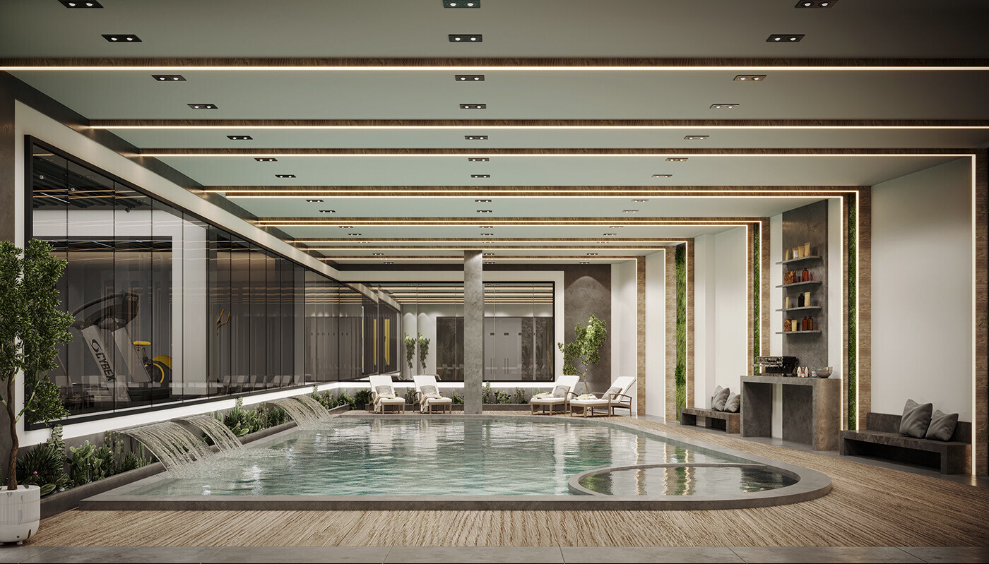 ArtStation - Backyard Pool 3D Design