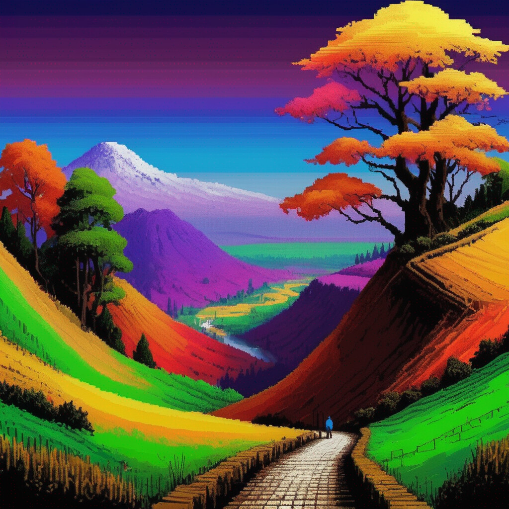 ArtStation - Ascii Art Landscape Coloured Paintings