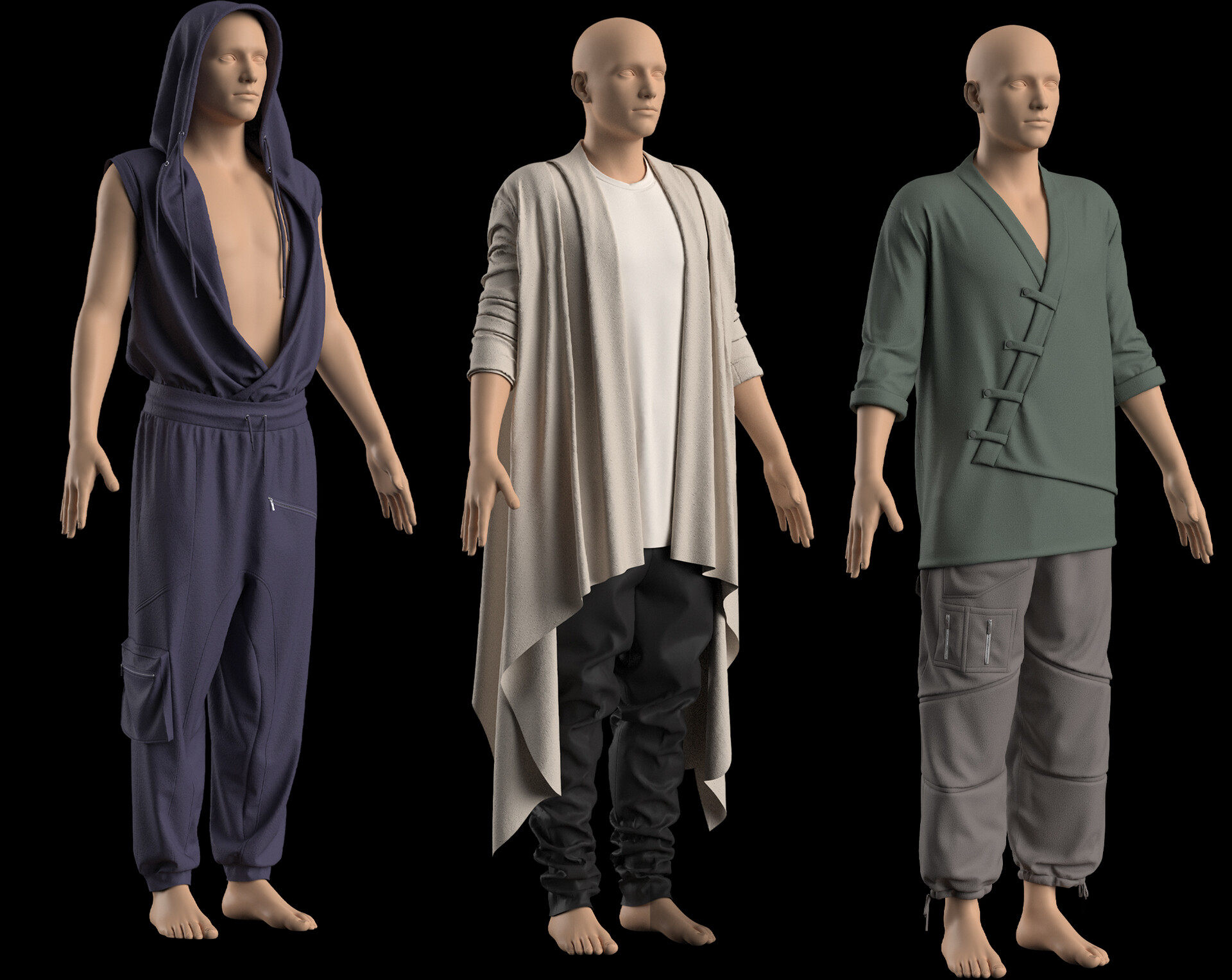 ArtStation - 3 Men's Outfit( vol3)