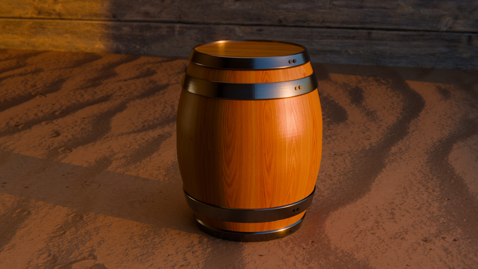 ArtStation - barrel on a dessert