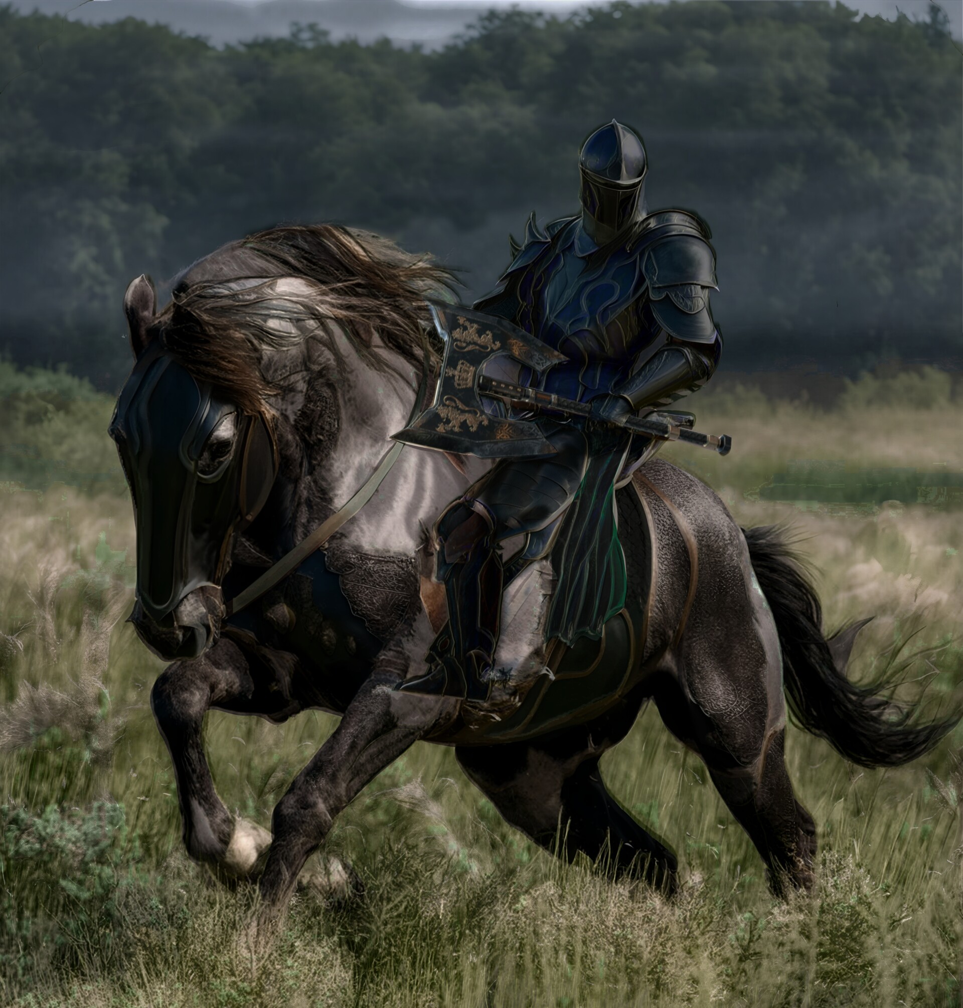 ArtStation - Knight with Horse