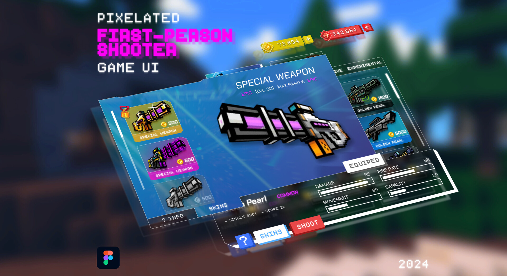 ArtStation - Pixelated First-Person Shooter Game UI