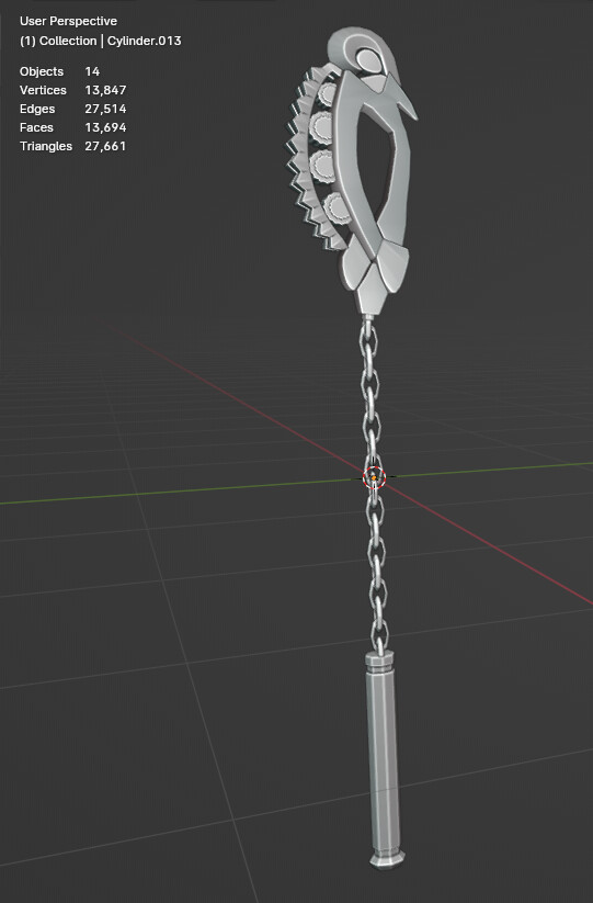 ArtStation - chain mace for a game highpoly and low poly versions