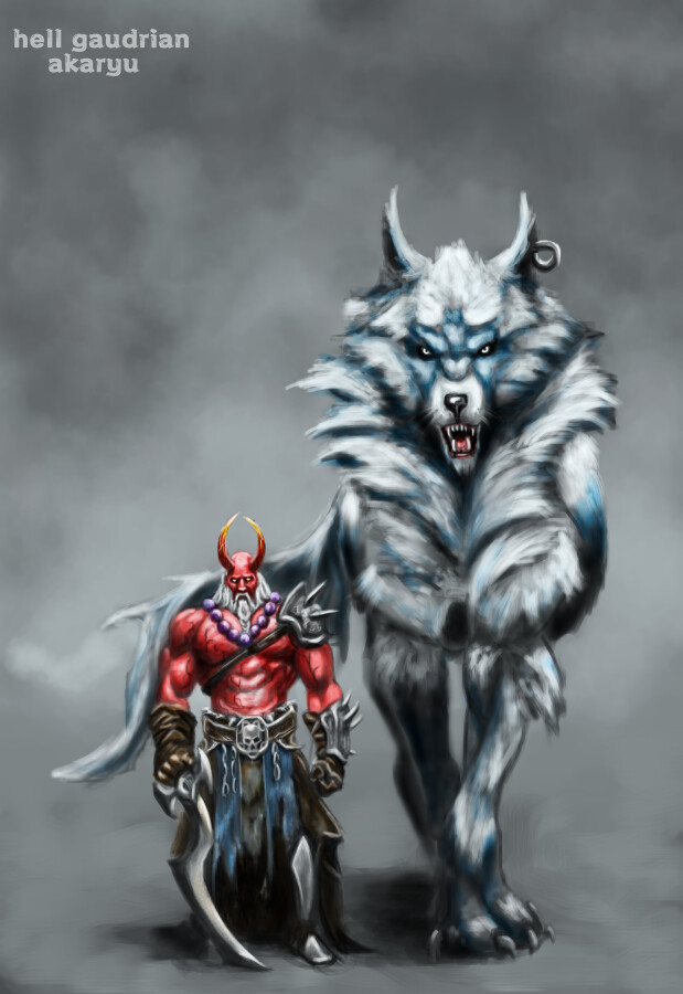 ArtStation - hell guardian Akaryu
