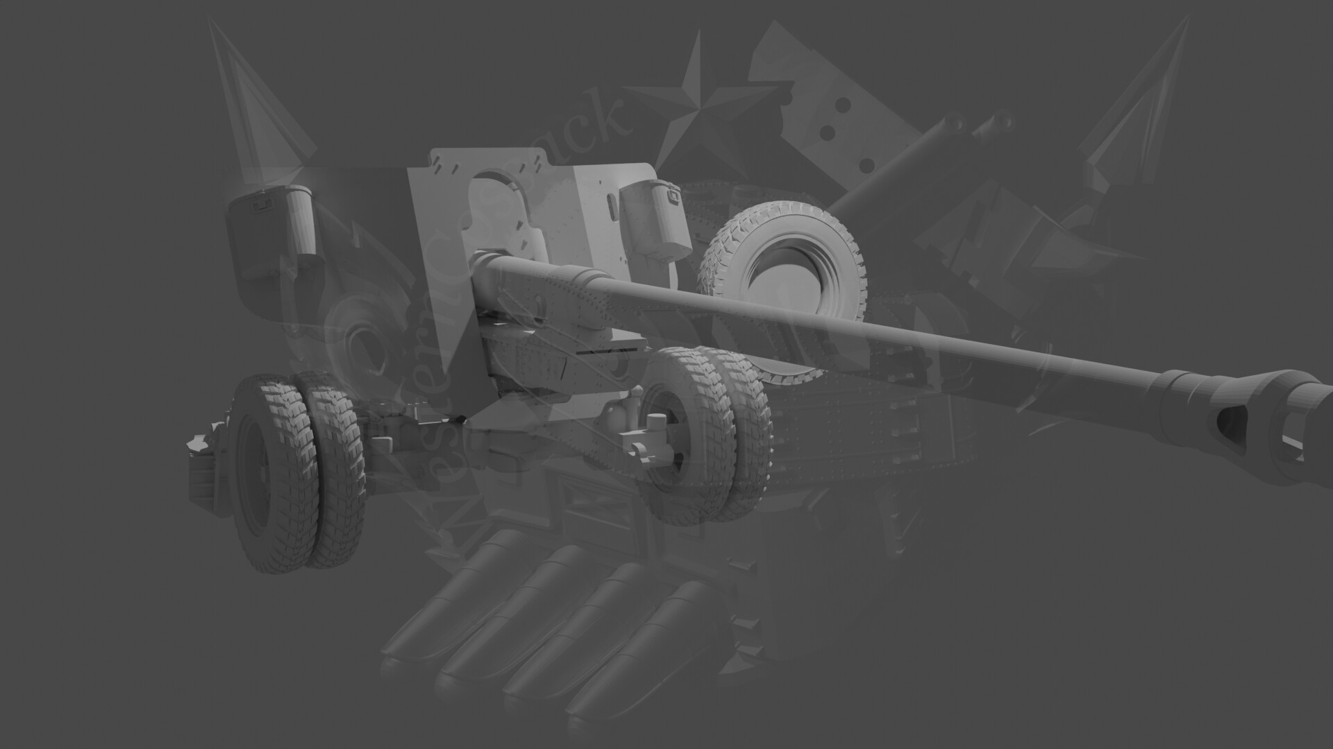 ArtStation - BS-3 100mm Soviet Field Gun (3d printable)