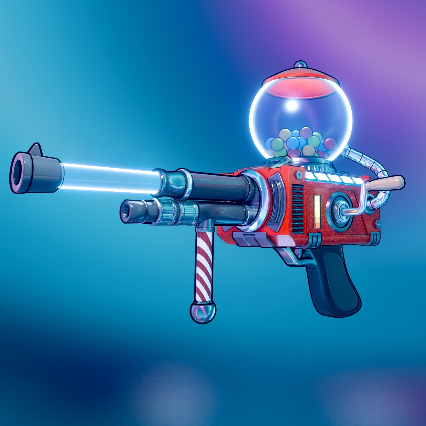 ArtStation - 3D Bubble Gum Blaster Weapon Model - Blender