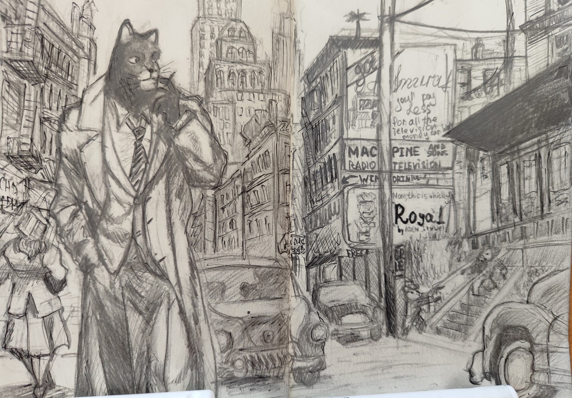 ArtStation - John Blacksad. comix illustration redrawing by zasguschansky