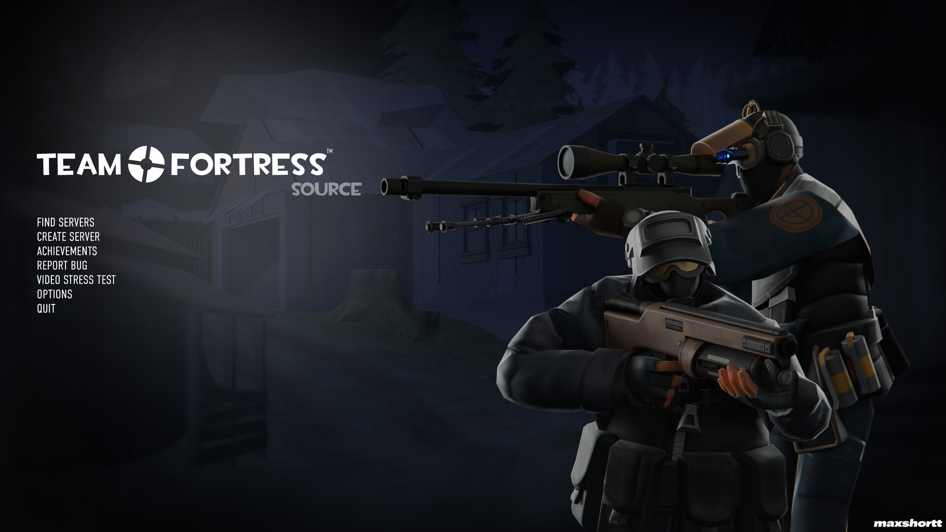 ArtStation - /// Team Fortress: Source Main Menu - CSS