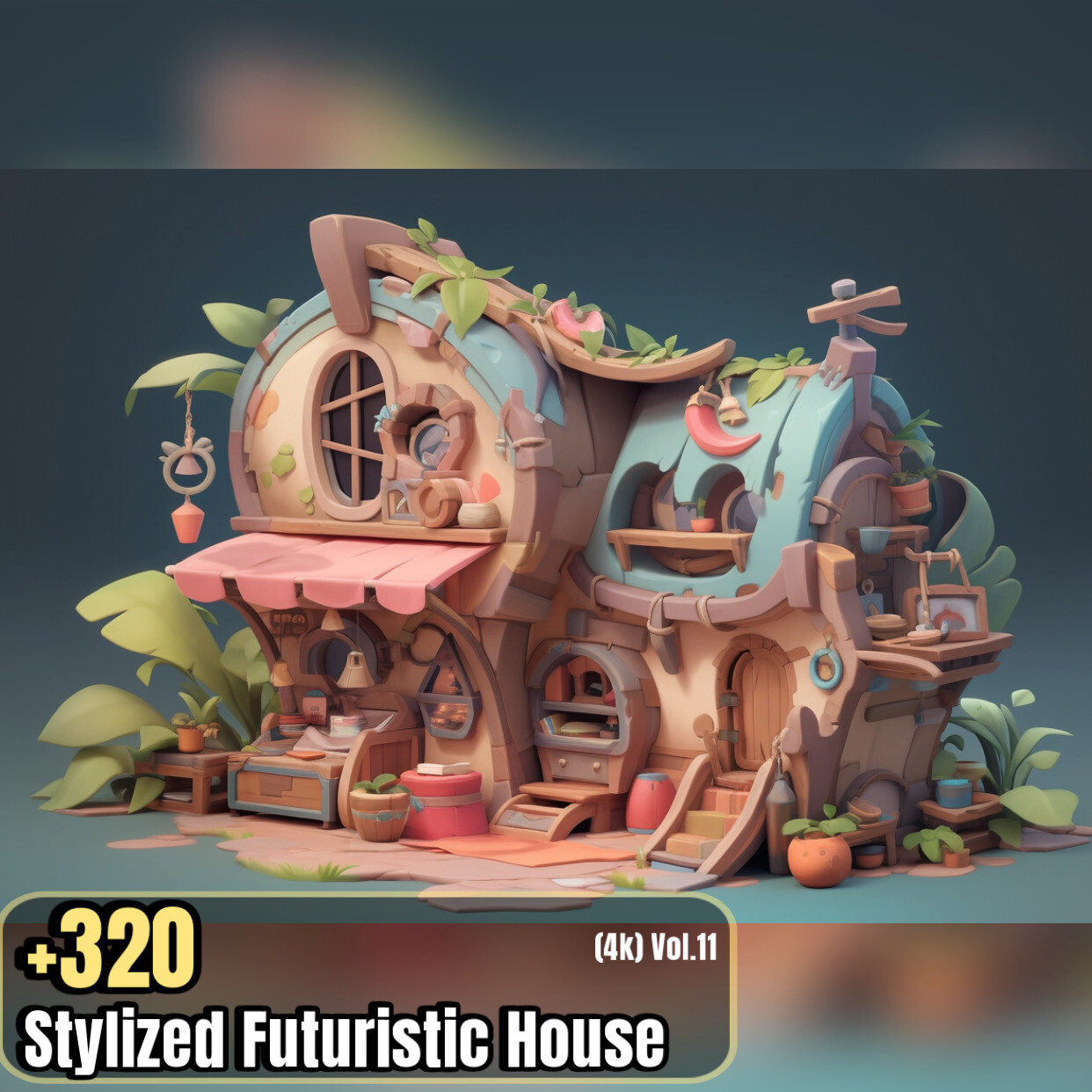 ArtStation - +320 Stylized Futuristic House Concept (4k)
