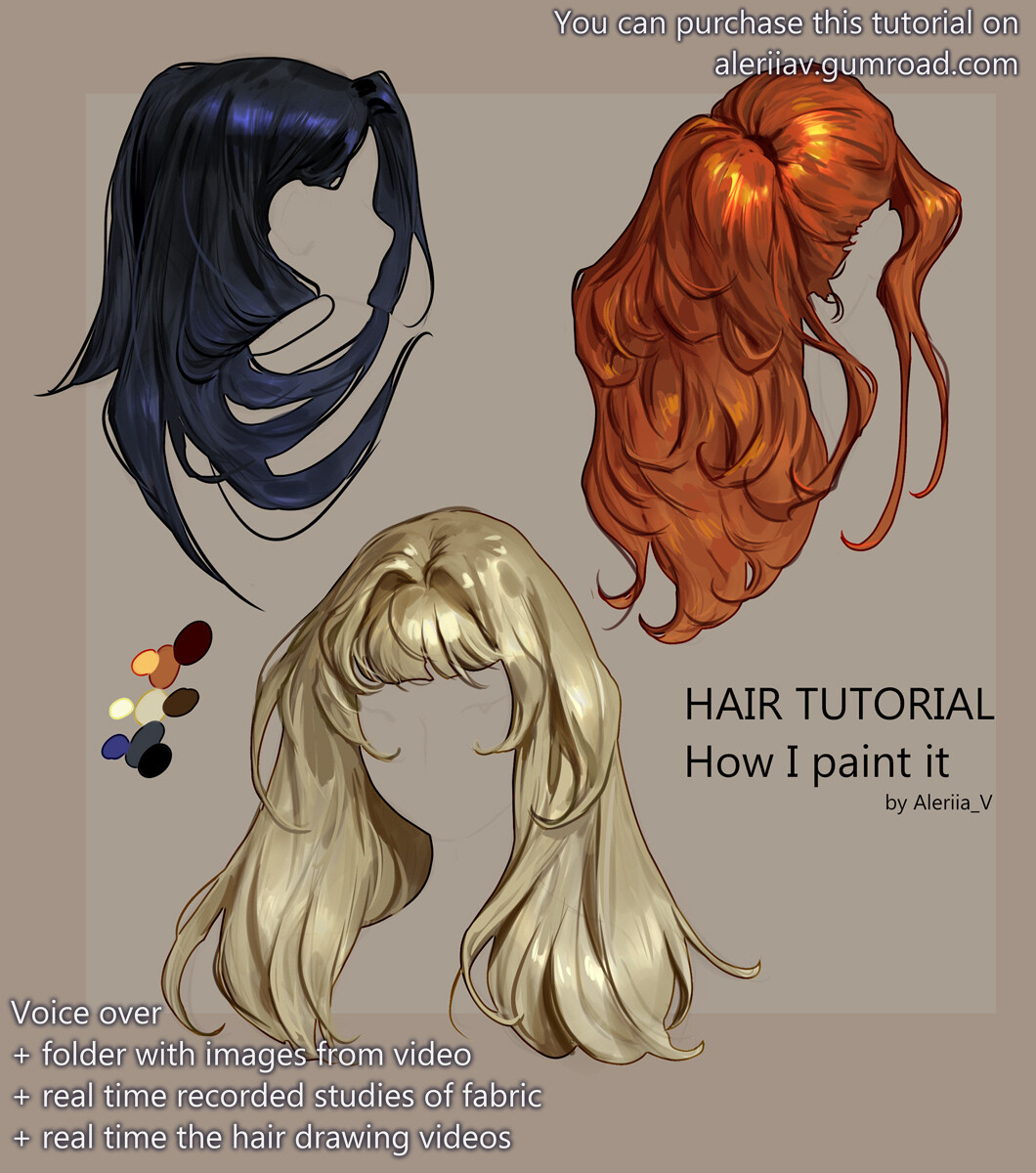 how to draw hair digitally for beginners